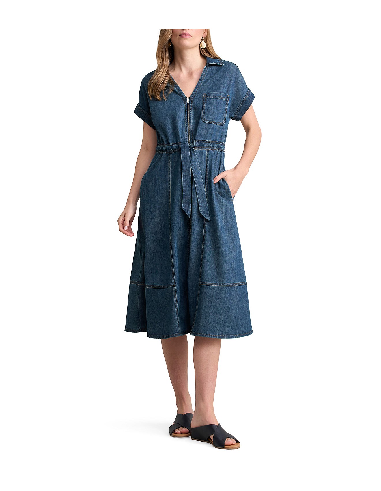 Blue Illusion Denim Shirt Dress | David Jones