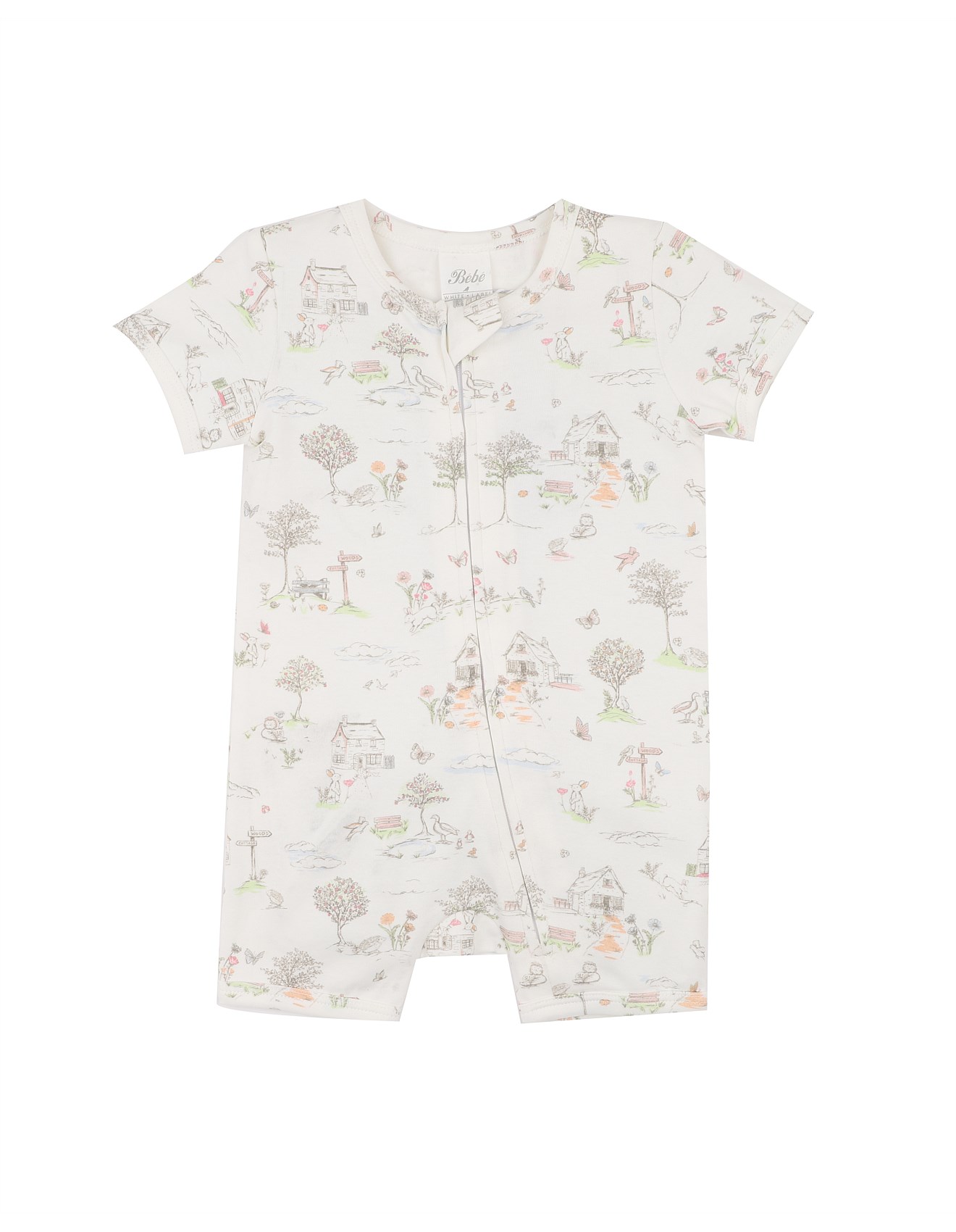 Bebe By Minihaha Beatrice Organic Short Sleeve Zipsuit | David Jones