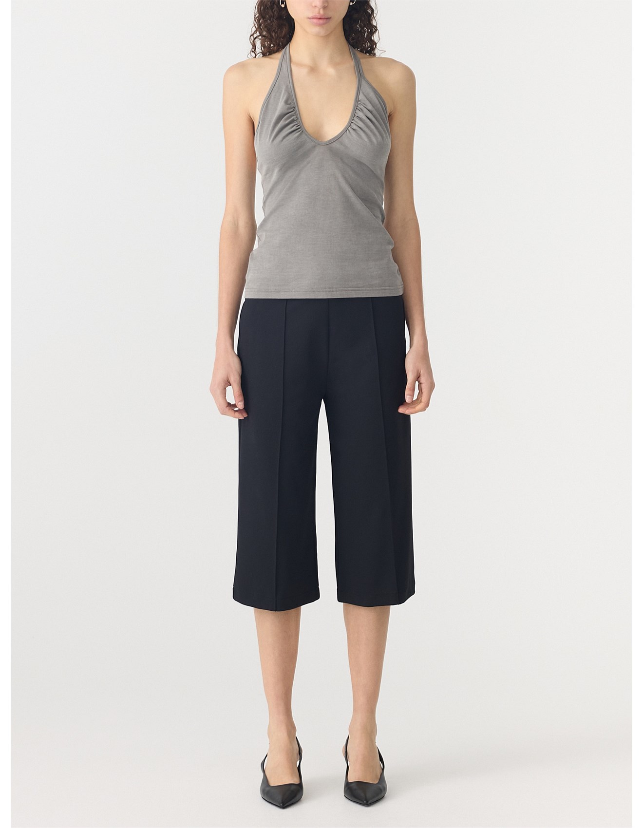 Bassike Bio Wash Halter Neck Tank | David Jones