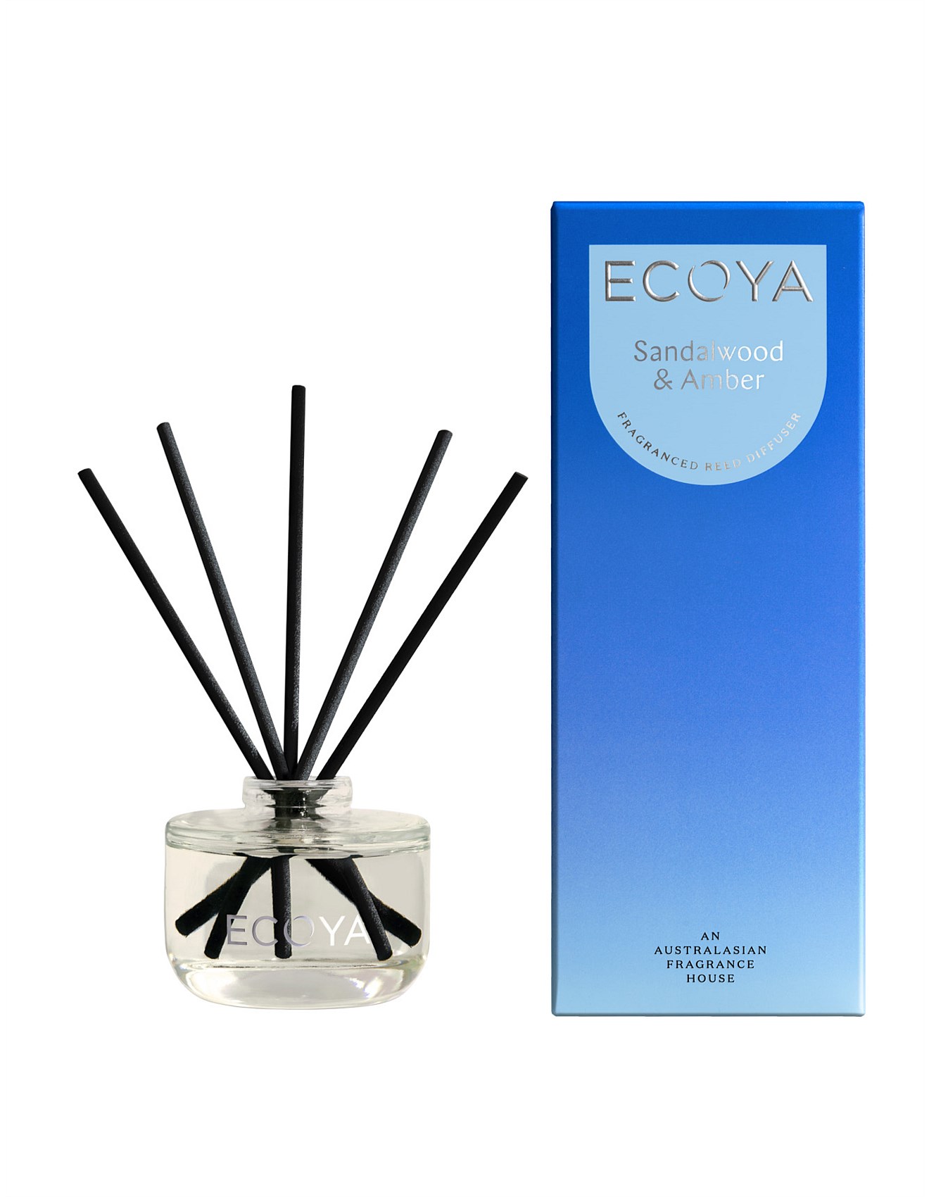 Ecoya Sandalwood & Amber Mini Reed Diffuser 50ml | David Jones
