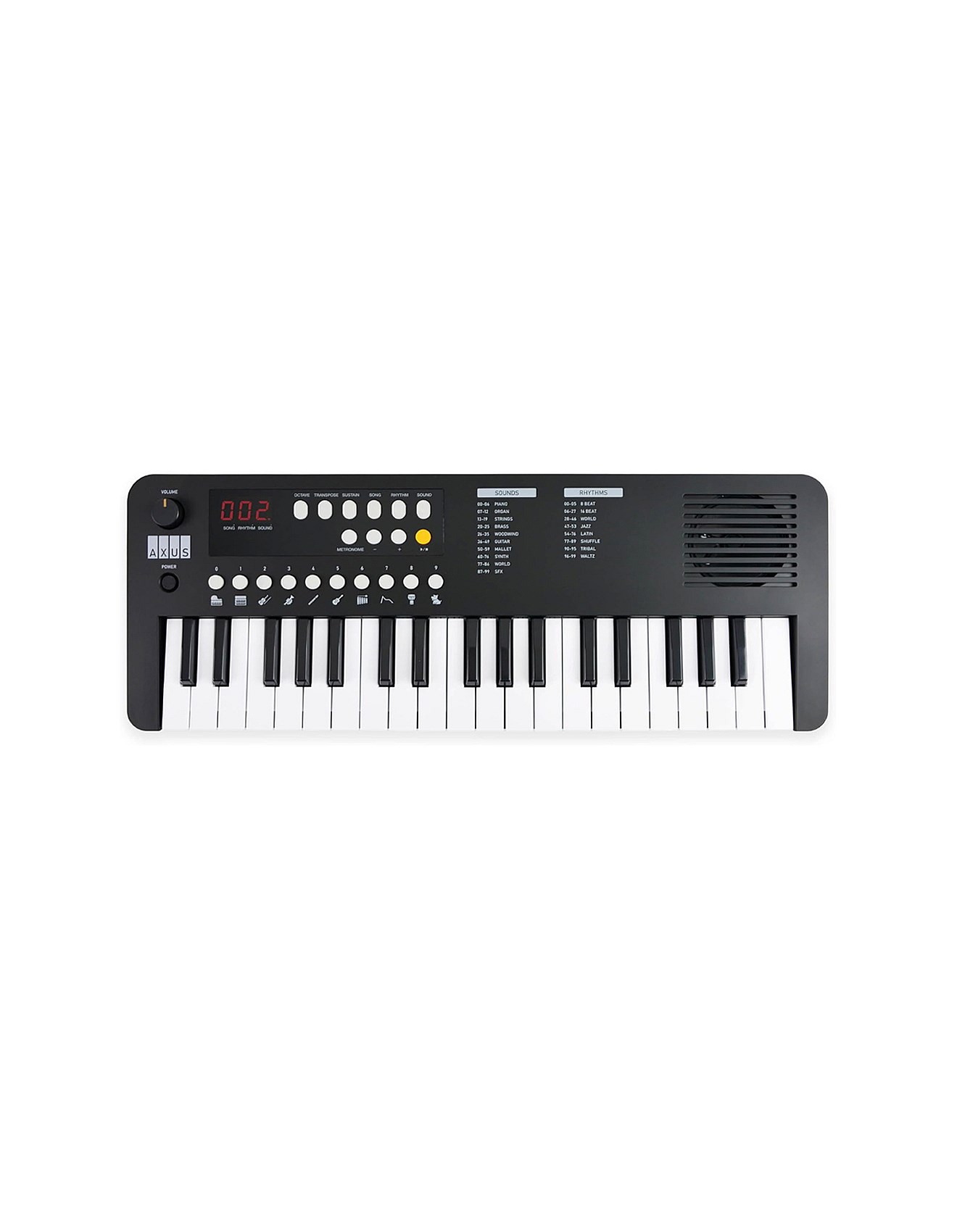 Axus Mini Keyboard 37 Key Keyboard Black | David Jones