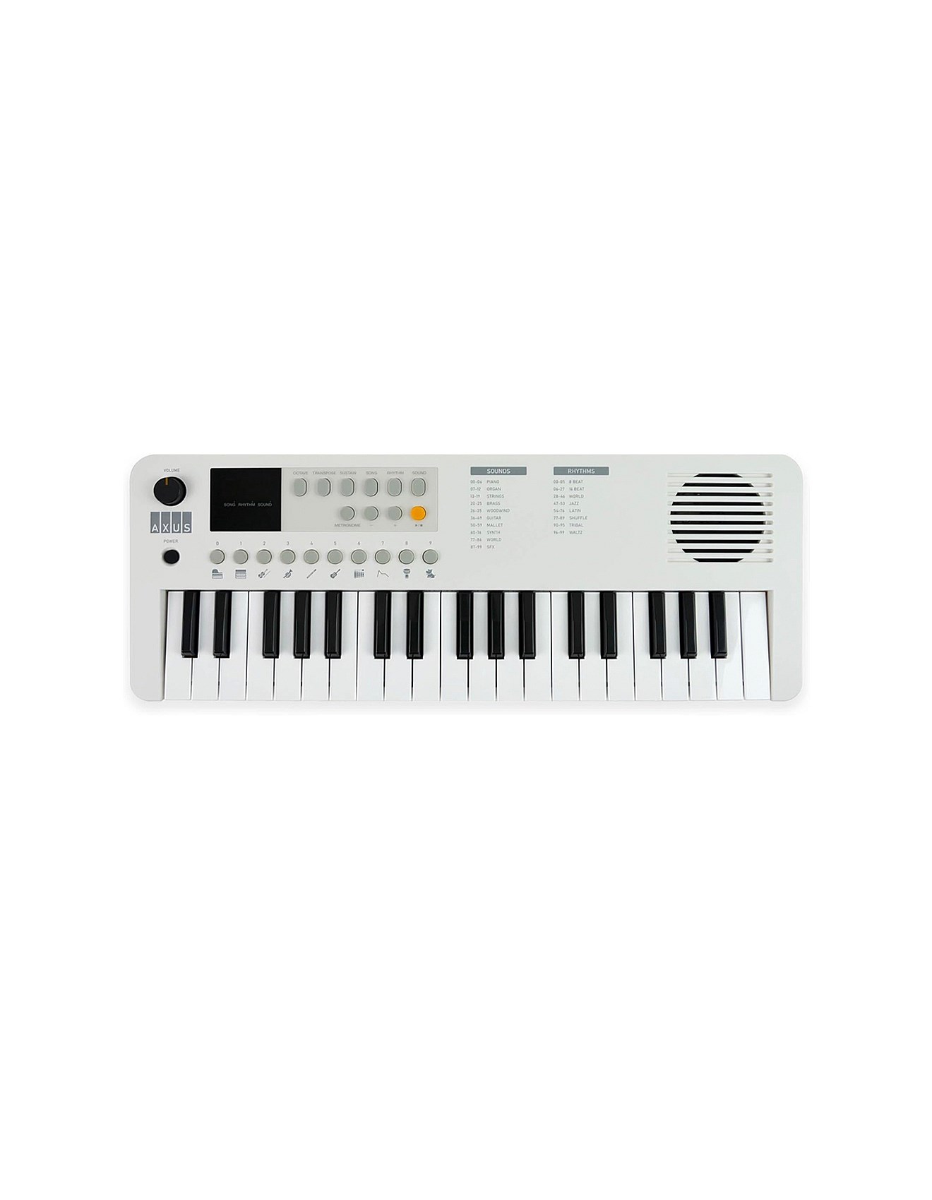 Axus Mini Keyboard 37 Key Keyboard White | David Jones