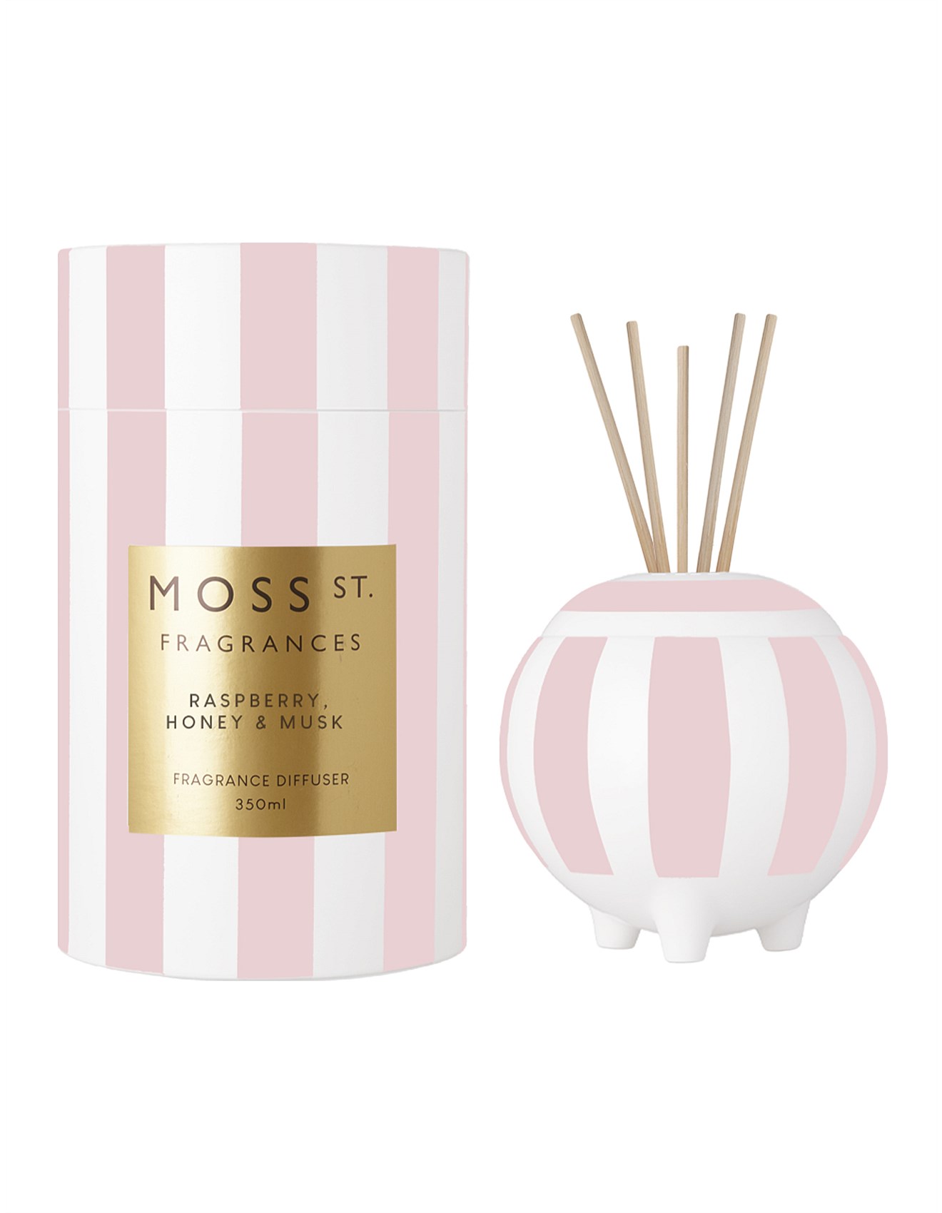 Moss St Fragrances Raspberry, Honey & Musk Large Ceramic Diffuser 350ml ...