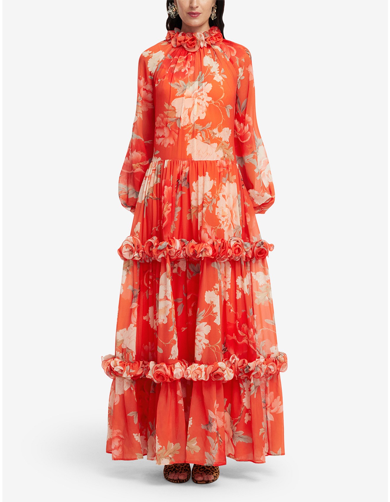 Leo Lin Angela Ruffled Maxi Dress | David Jones