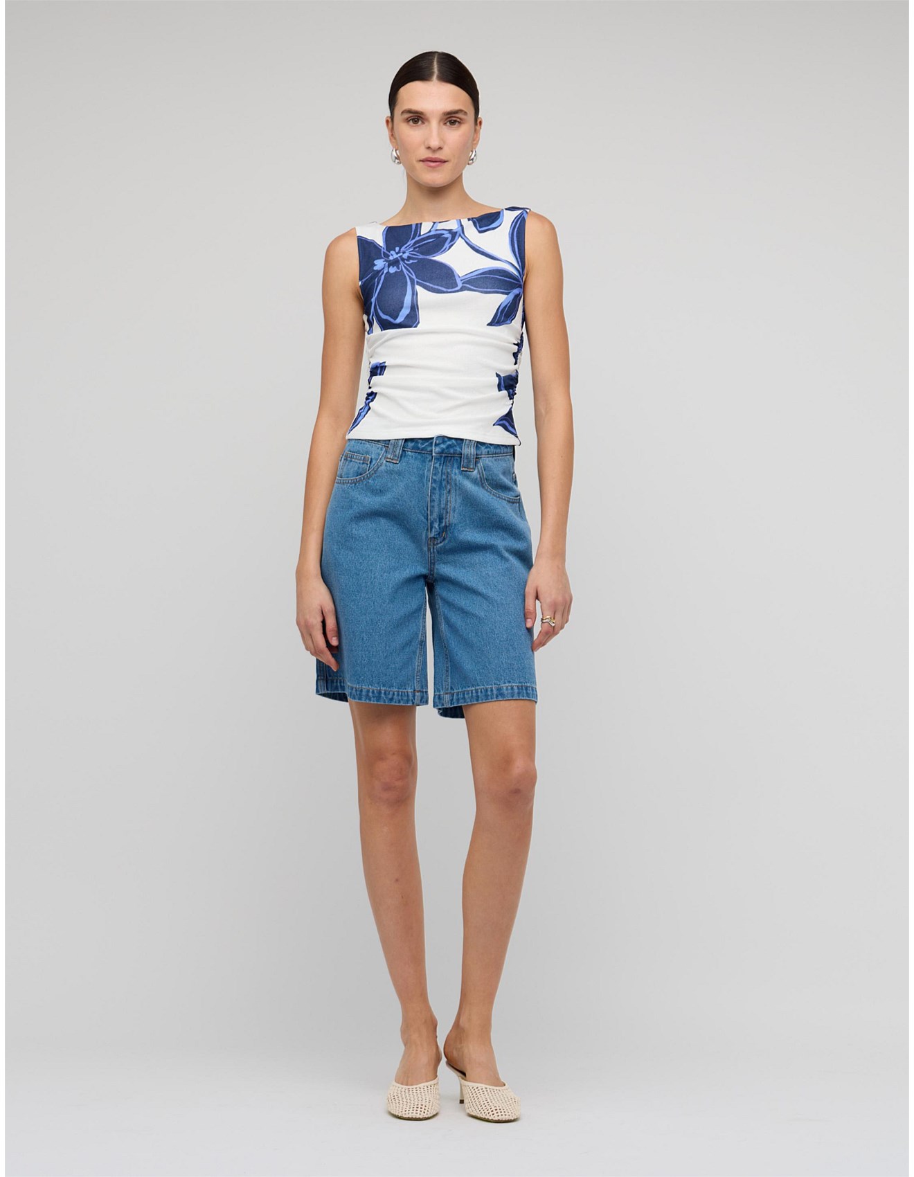 Staple the Label Cassia Mid Rise Jorts | David Jones