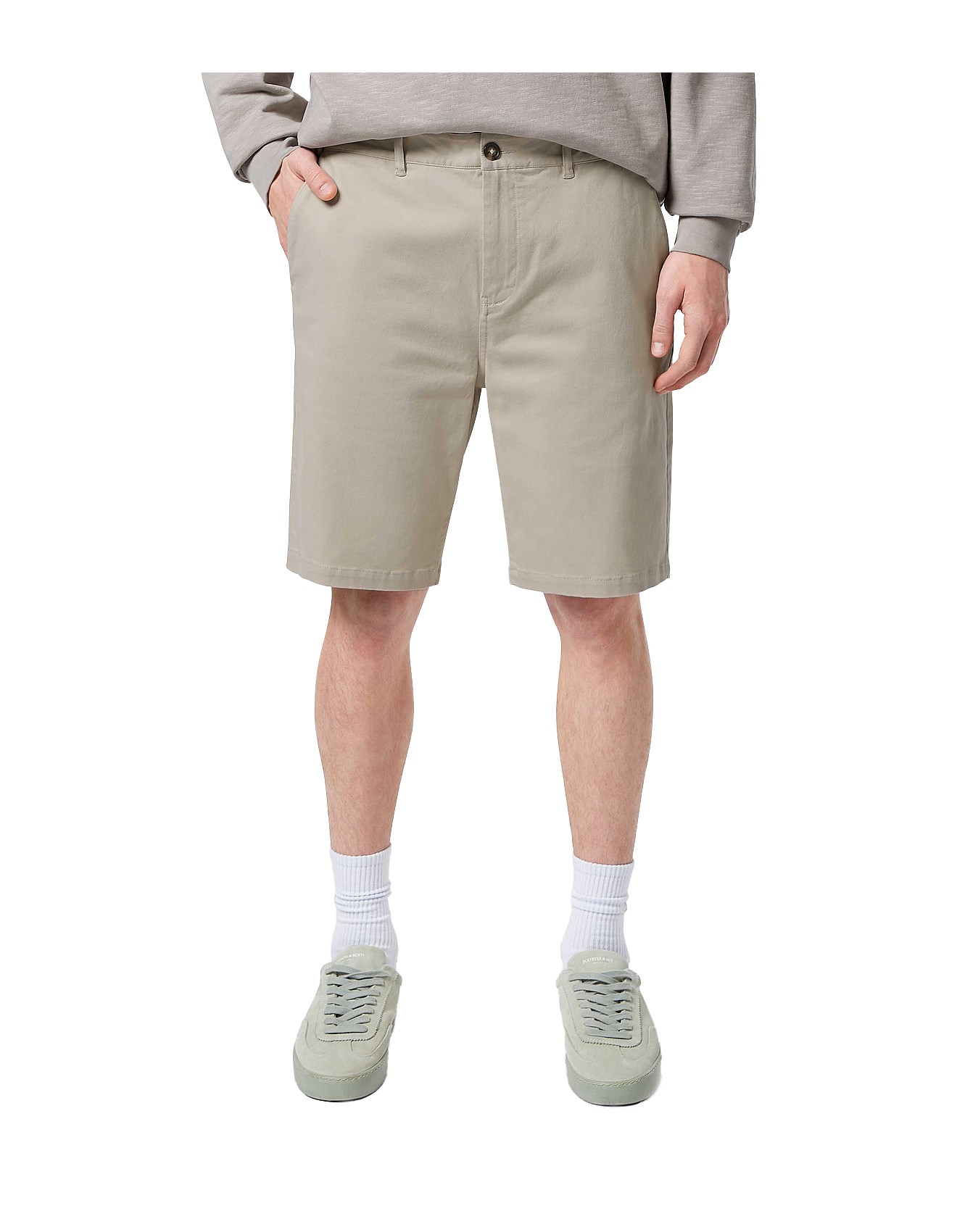 Scotch & Soda Stuart Washed Cotton-blend Twill Chino Short | David Jones