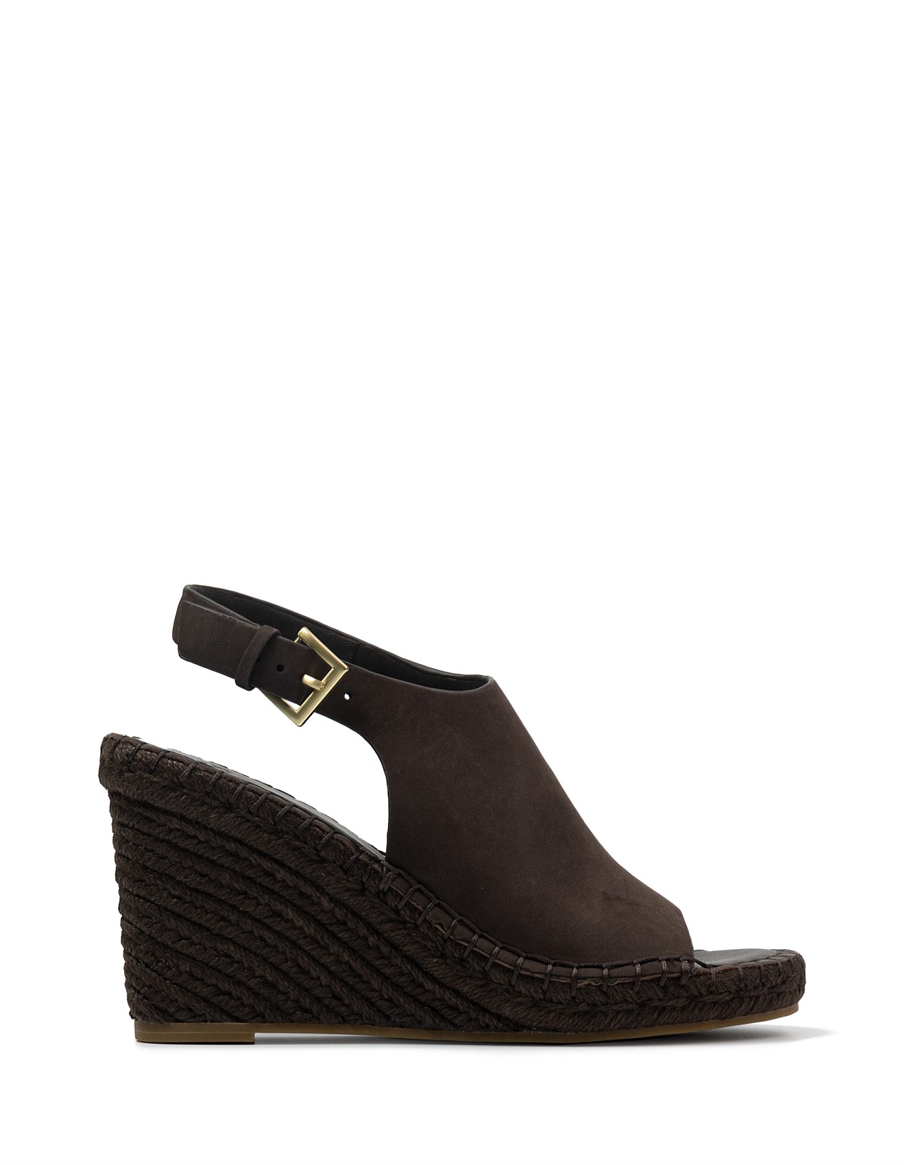 Wittner Xandria Espresso Leather Espadrille Wedge | David Jones