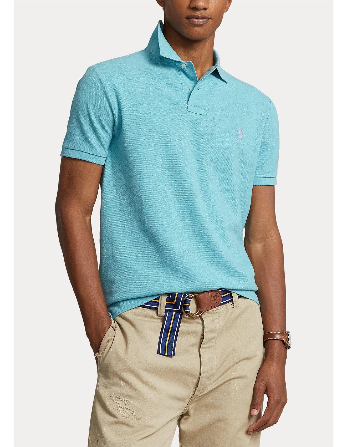 Polo Ralph Lauren Custom Slim Fit Mesh Polo Shirt | David Jones