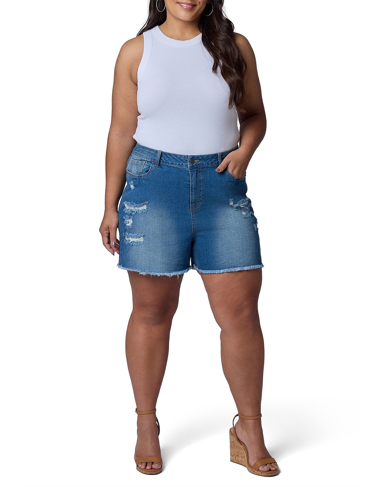 Curve Project Indigo Tonic-rowena Denim Short | David Jones