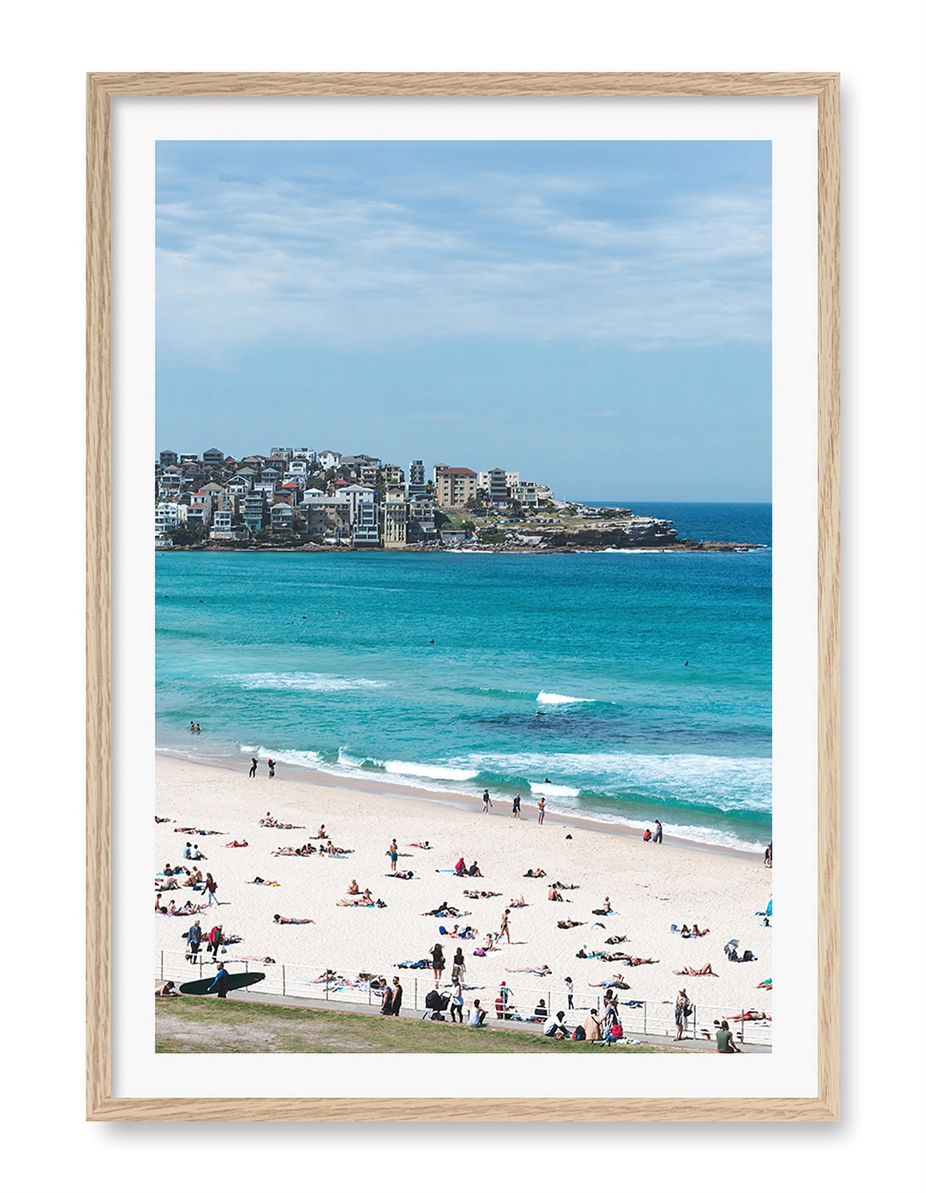 Profile Australian Made Bondi Beach Life Art Print A1 Frame In Natural ...