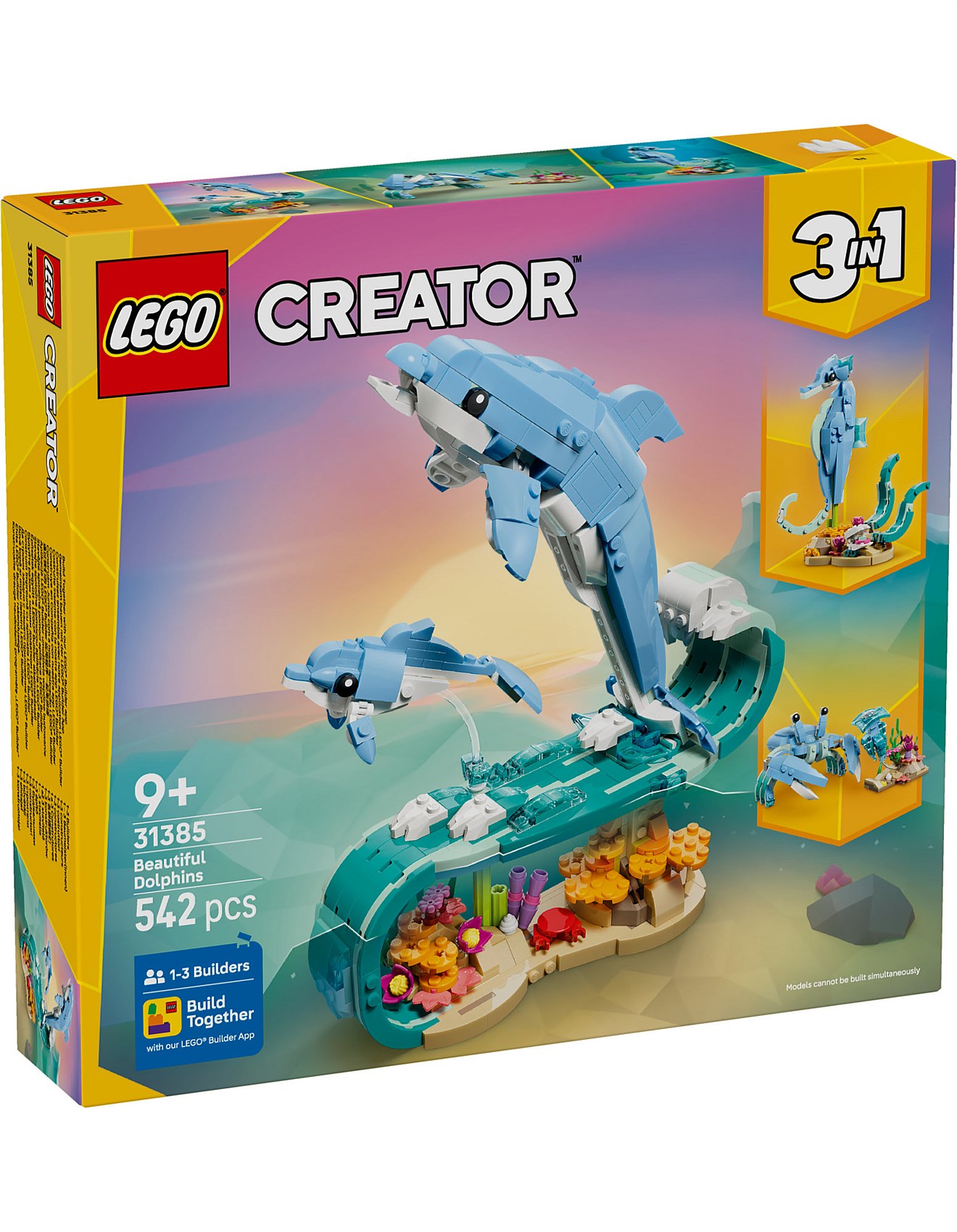 Lego Lego Creator Sea Animals Beautiful Dolphins 31385 | David Jones