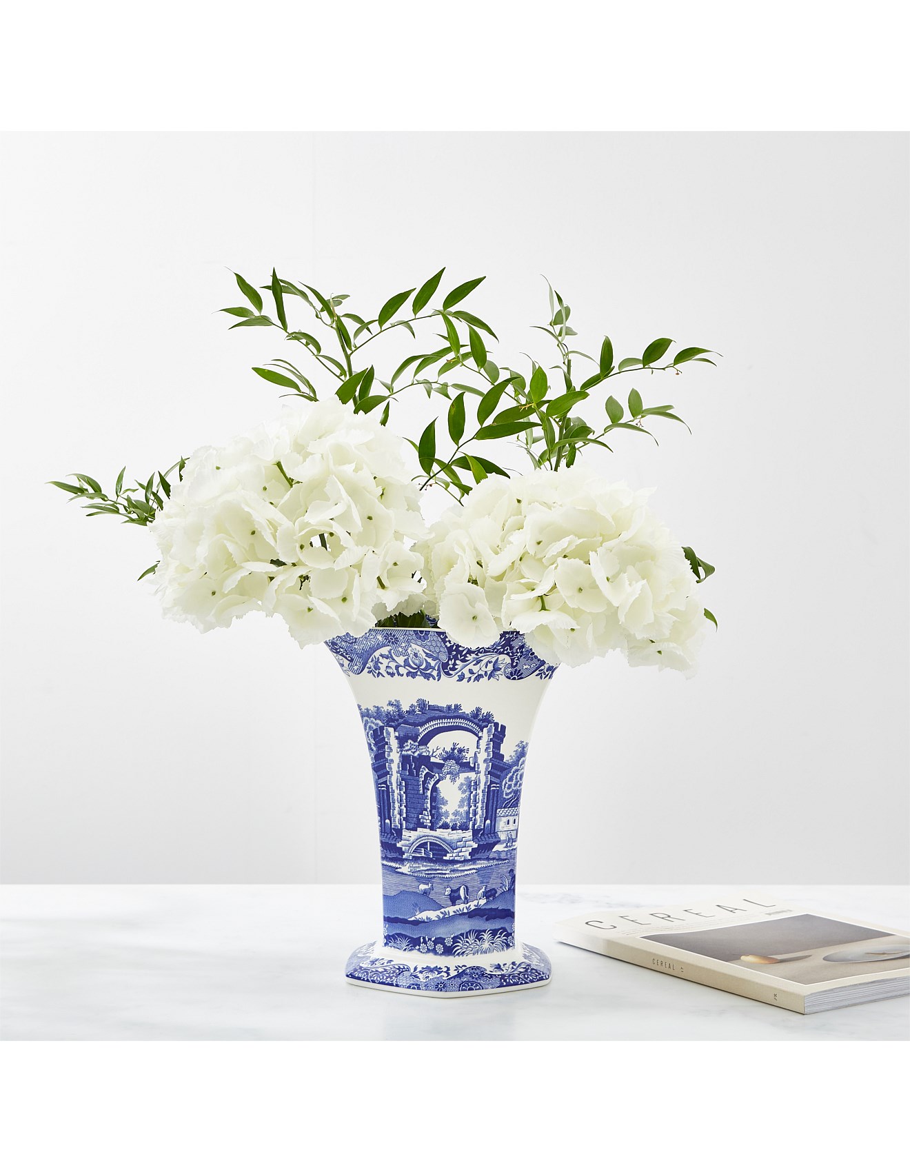 Spode Blue Italian Hexagonal Vase | David Jones