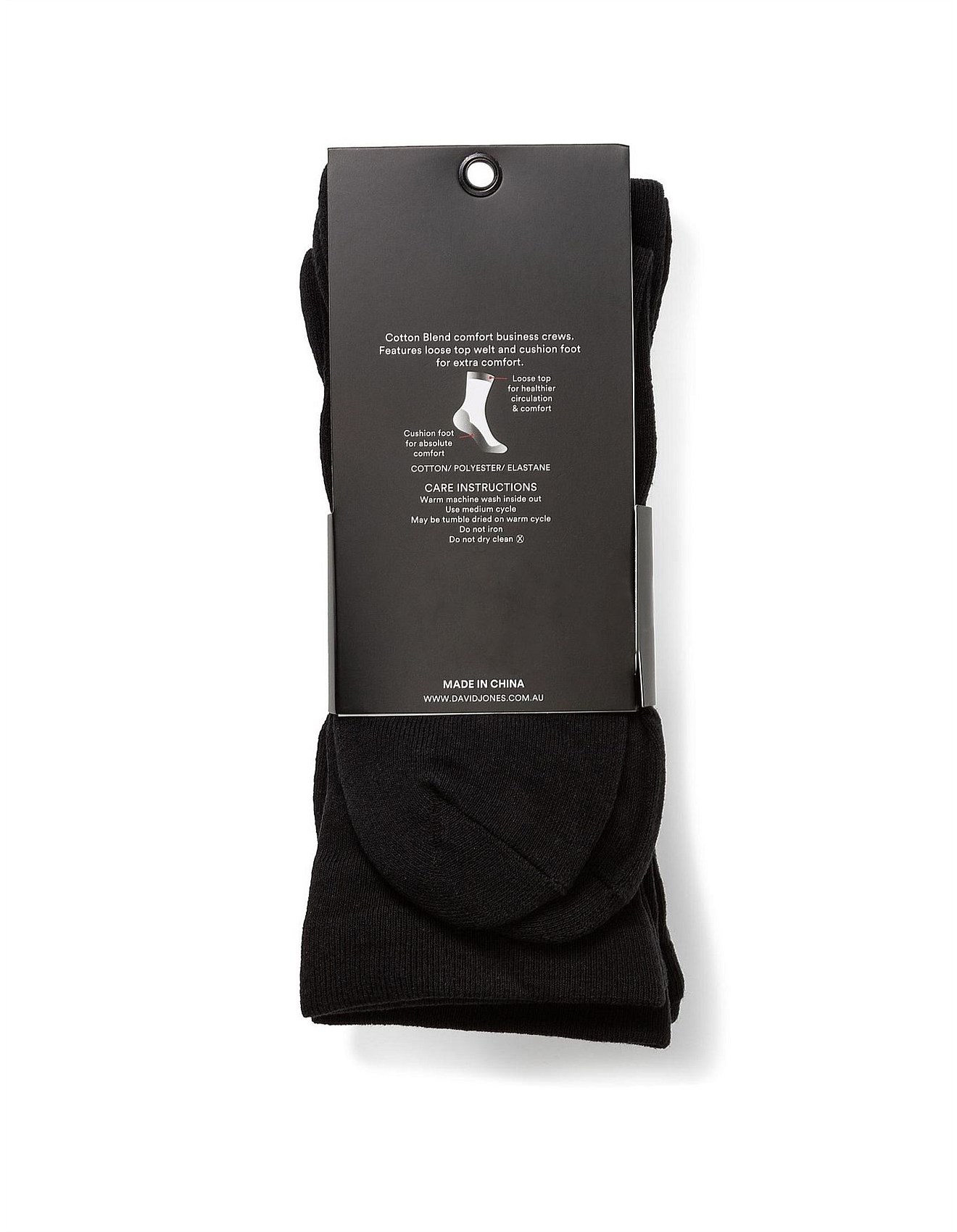 David Jones Plain Comfort Crew Socks 3 Pack | David Jones