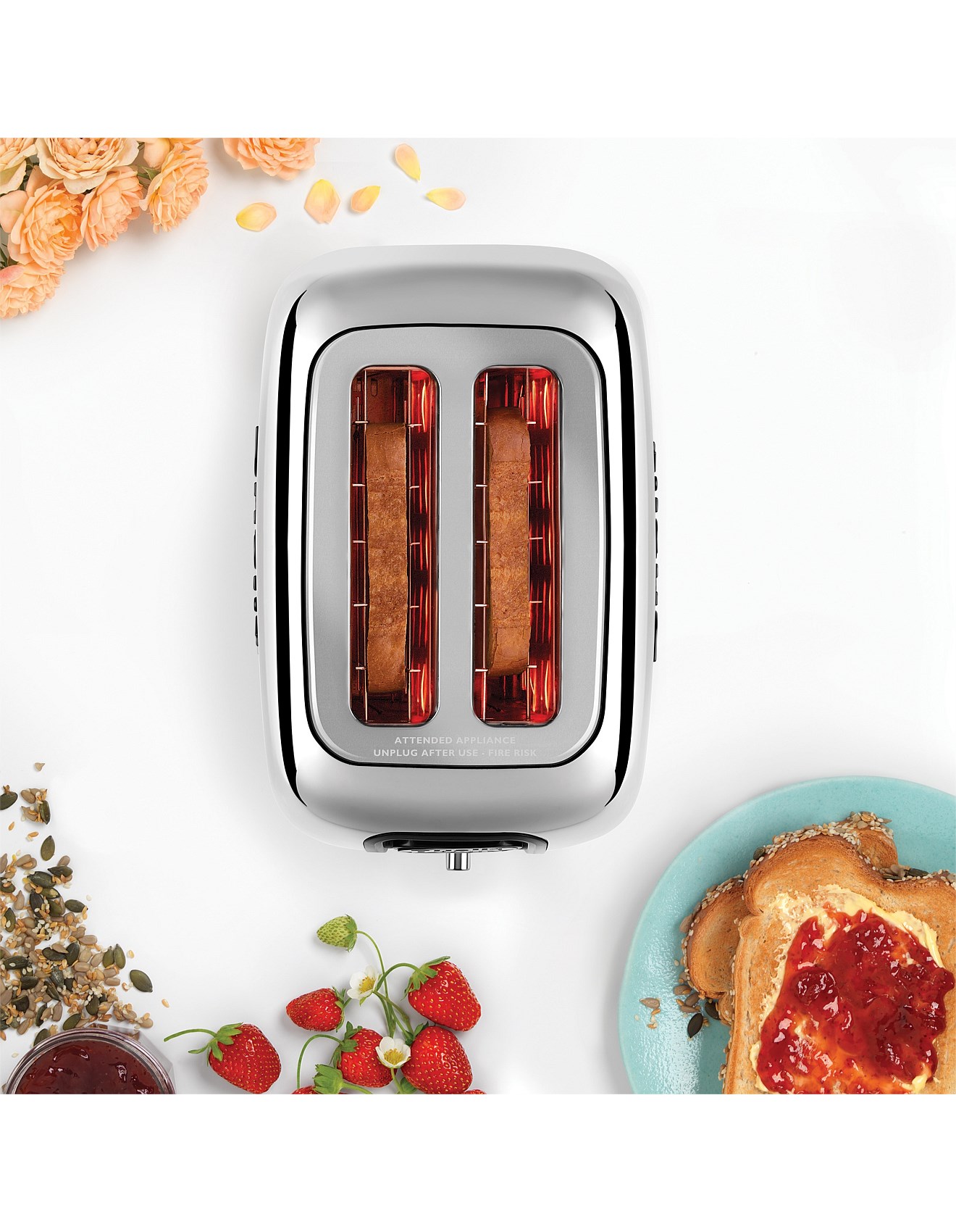 Dualit Domus 2 Slice Toaster Polished With Black Trim | David Jones