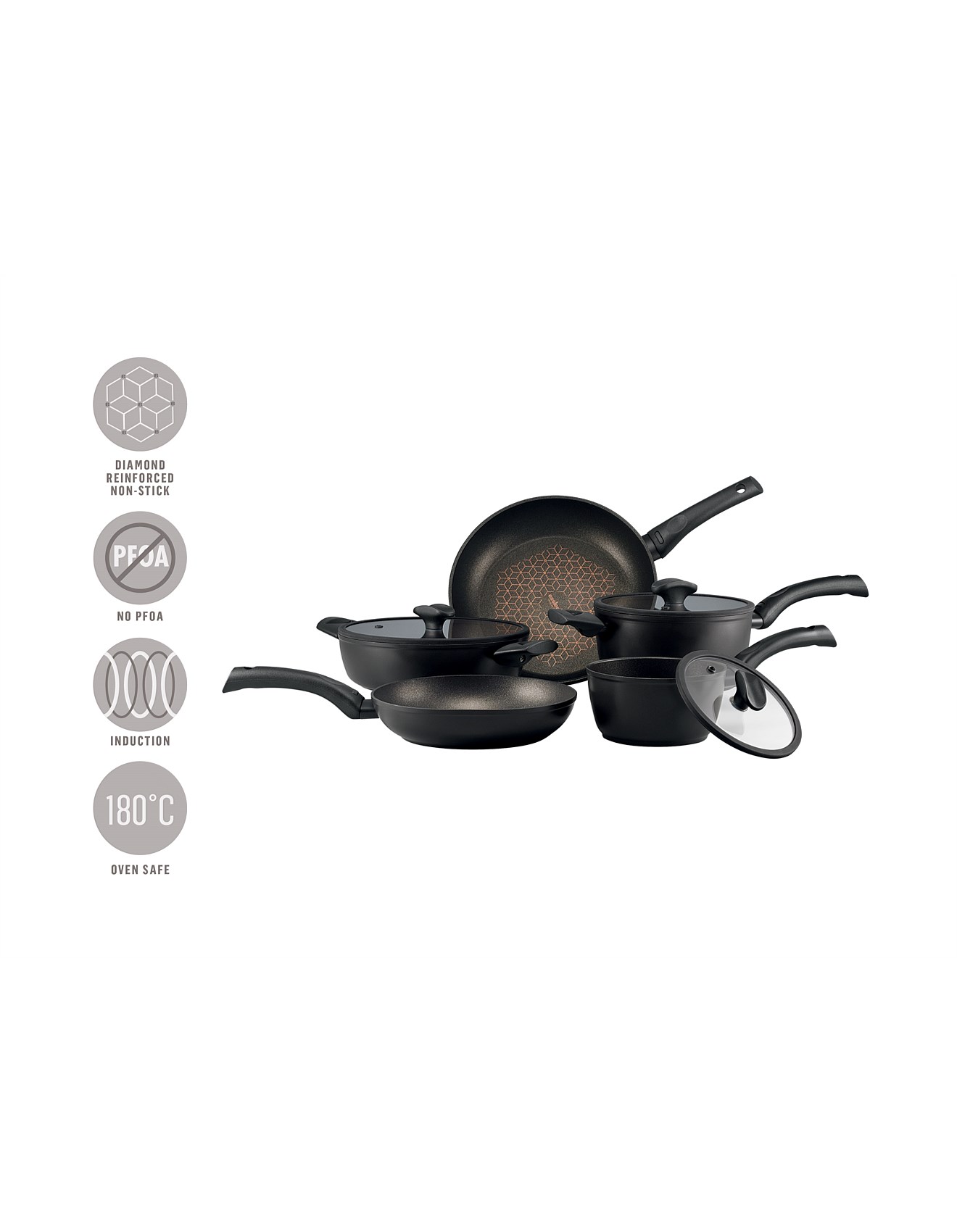 Essteele Per Salute Nonstick Induction 5 Piece Cookware Set | David Jones