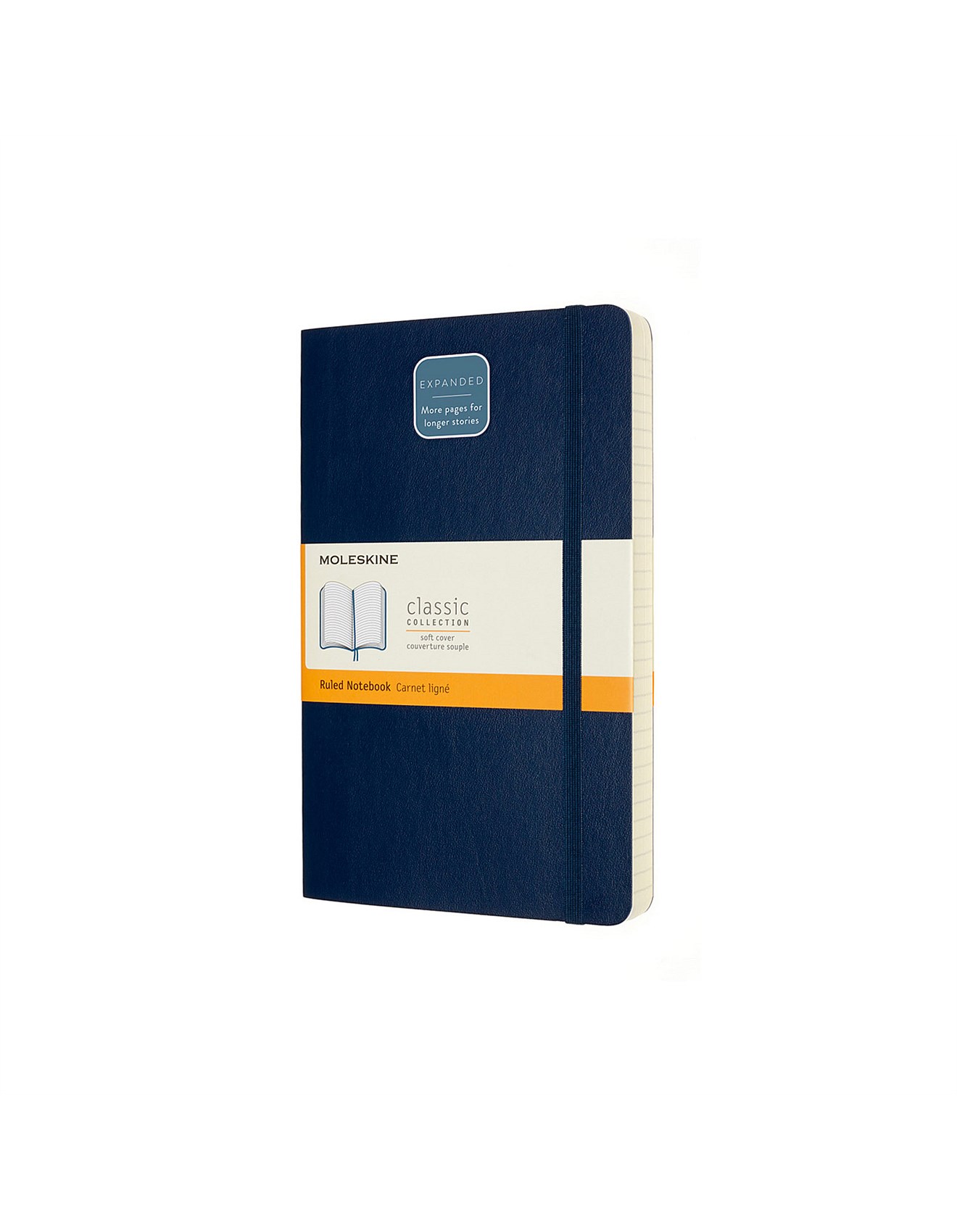 Moleskine Classic Soft Cover Notebook Expanded Ruled L In Sapphire ...