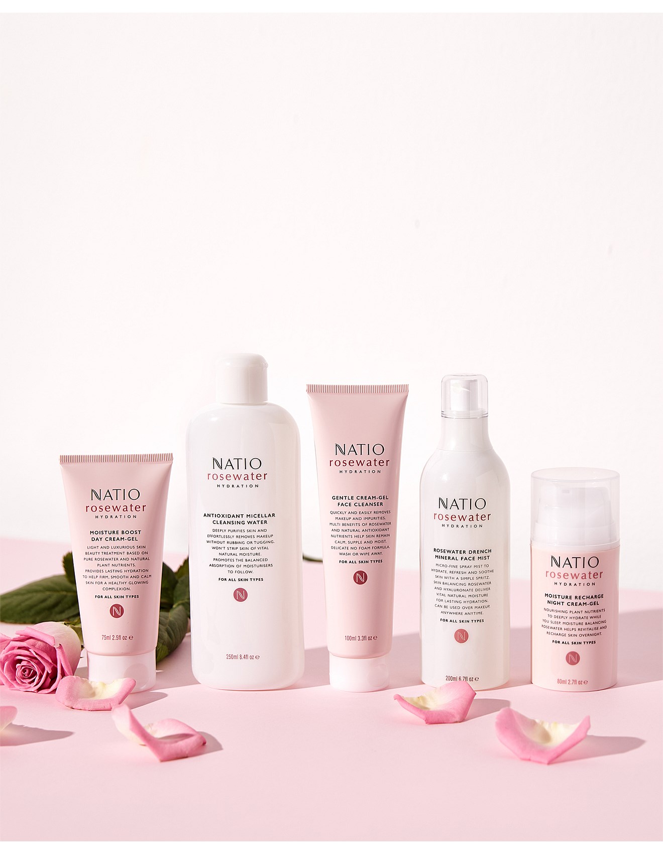 Natio Rosewater Hydration Moisture Rich Hand & Nail Cream 100ml | David ...