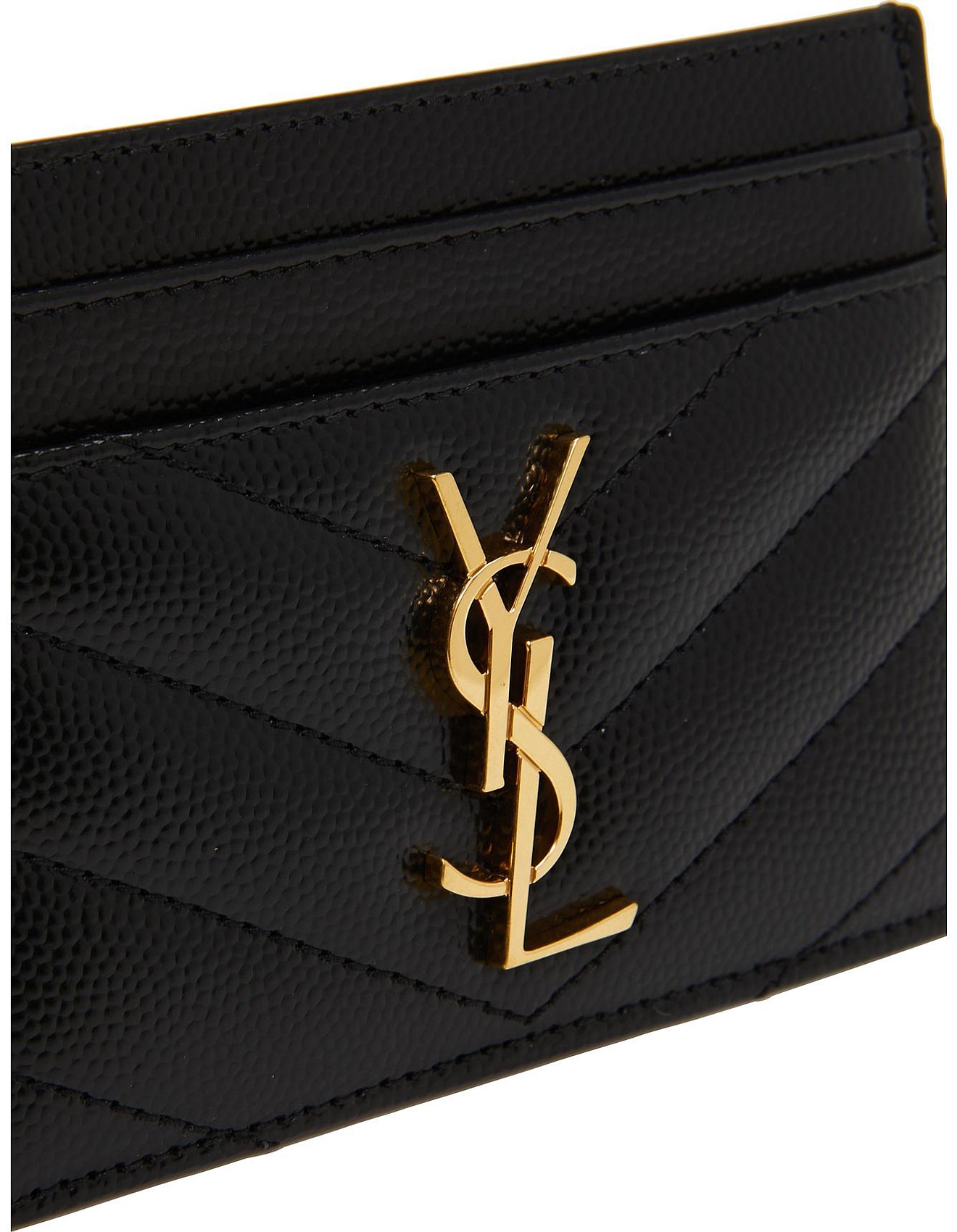 Saint Laurent Ysl Credit Card Holder Gold Hw | David Jones