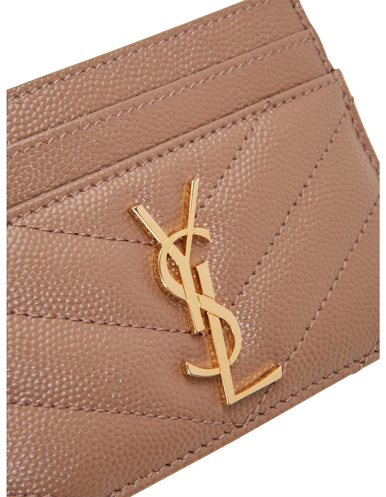 Saint Laurent Ysl Credit Card Holder Gold Hw | David Jones