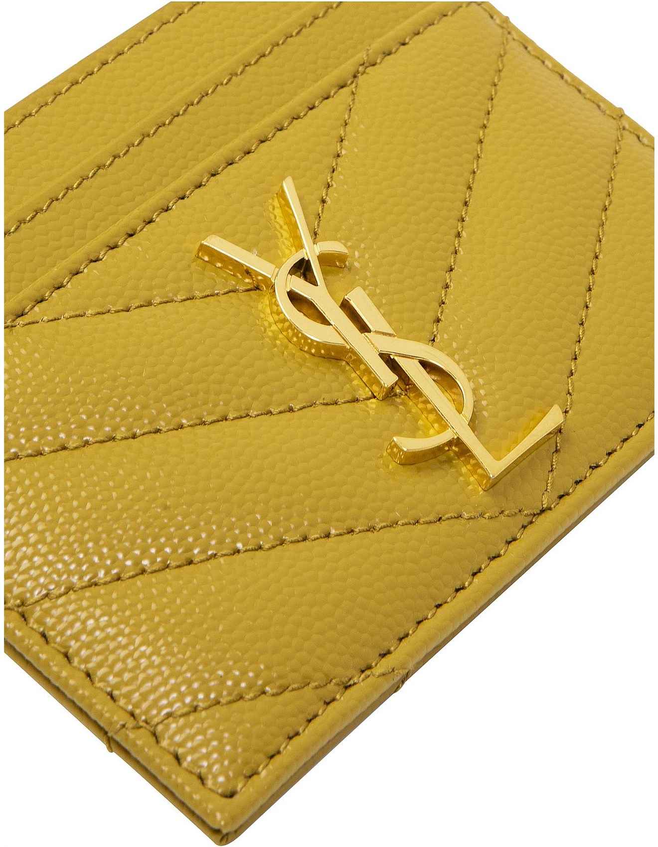 Saint Laurent Ysl Credit Card Holder Gold Hw | David Jones