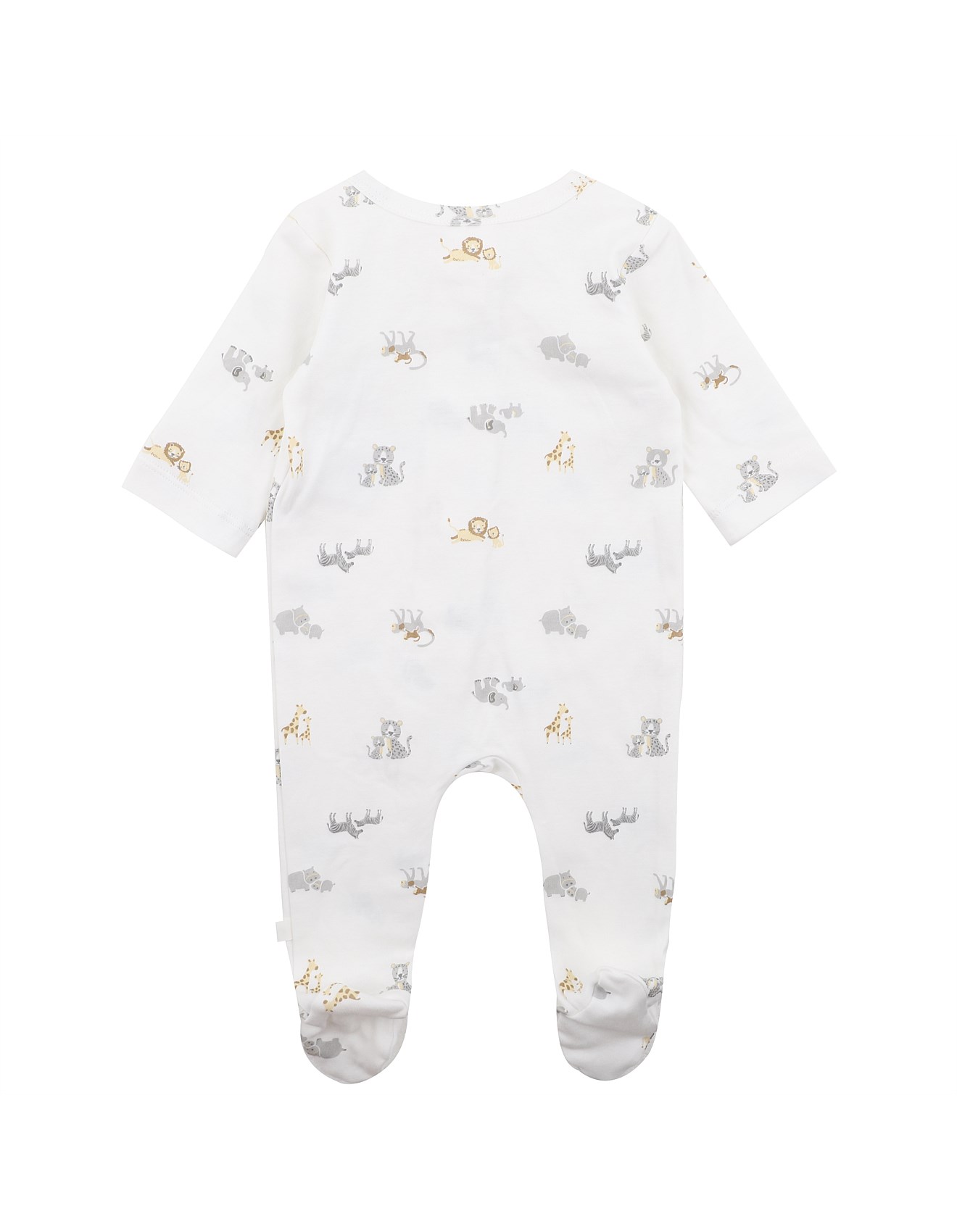Bebe By Minihaha Safari Organic Long Sleeve Romper | David Jones
