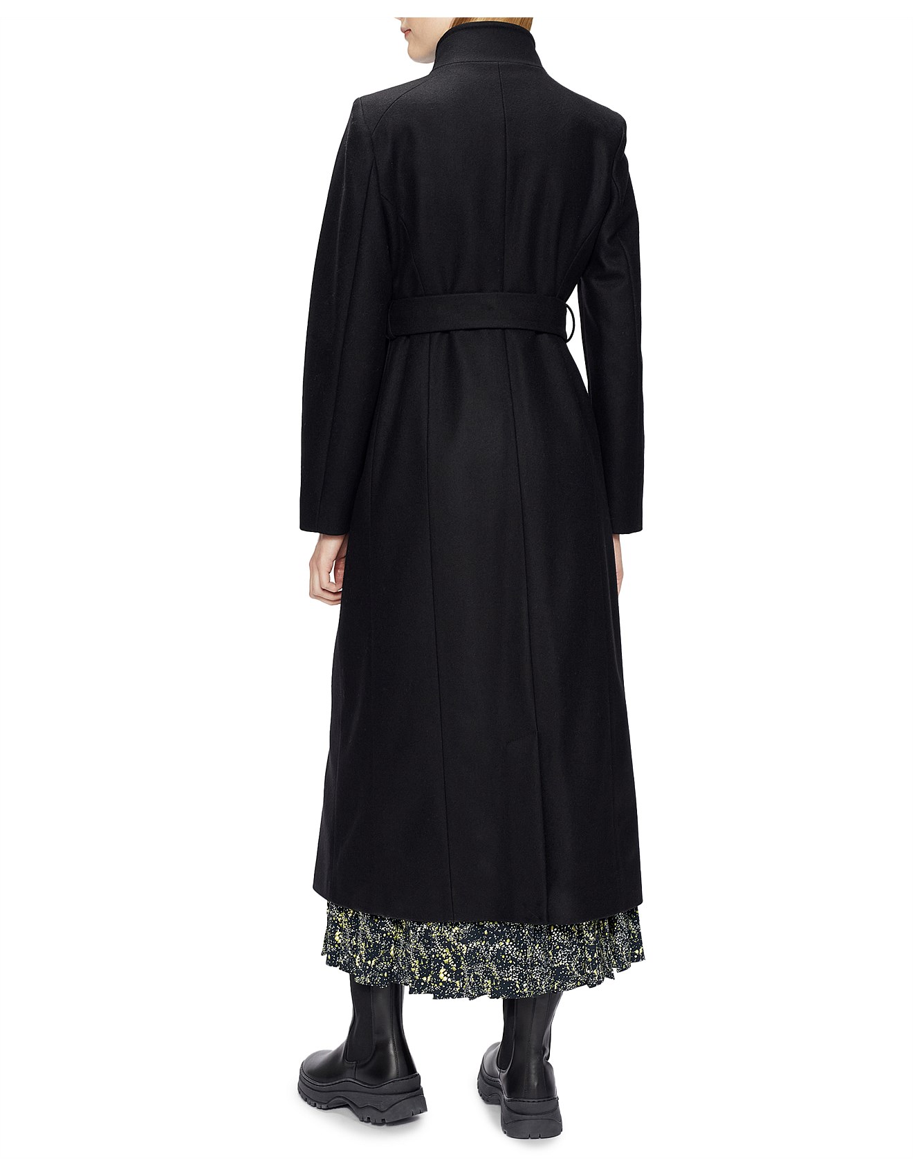 Ted Baker Rosell Long Length Wool Wrap Coat Black | David Jones