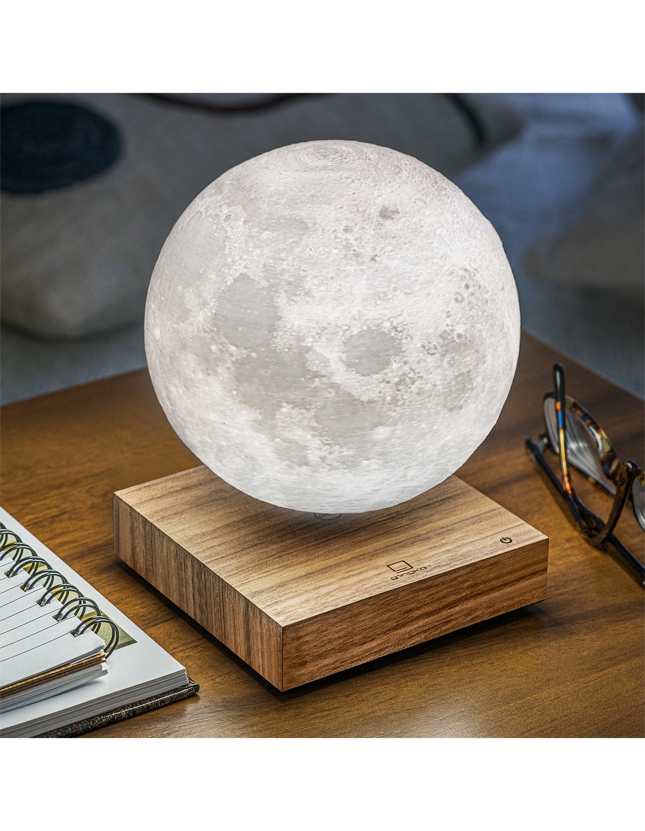 Gingko Smart Moon Lamp -Natural Walnut | David Jones