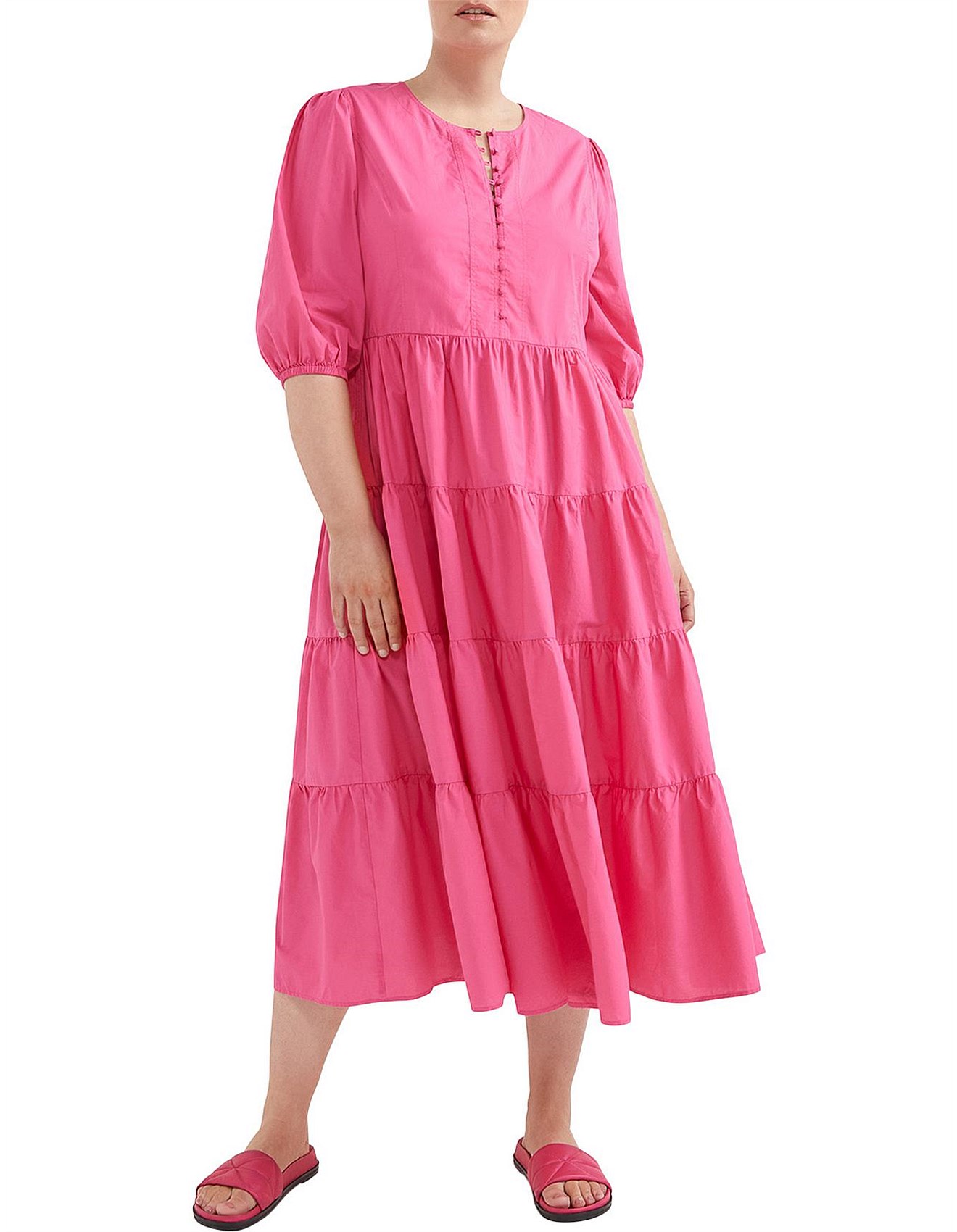 Commonry the Soft Cotton Tiered Dress | David Jones