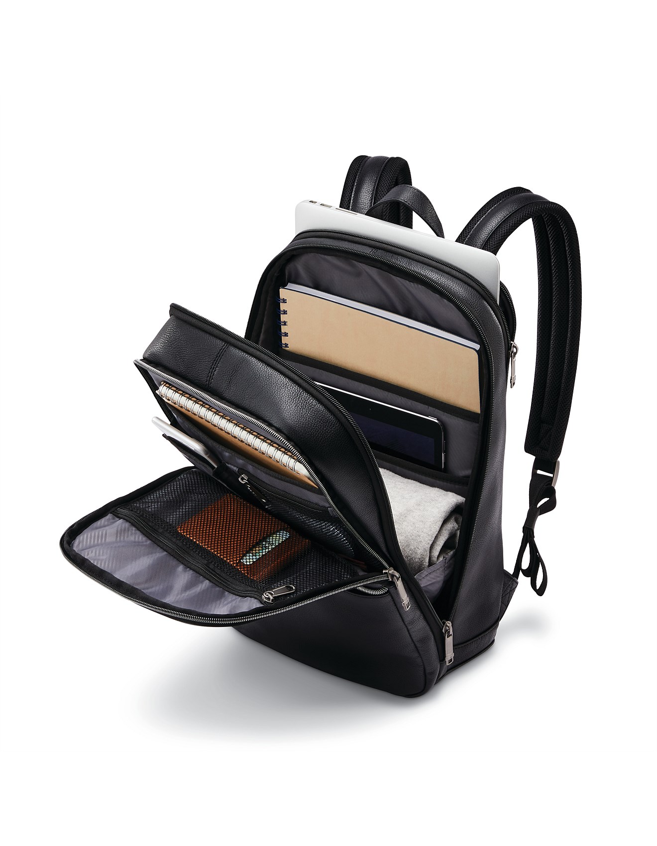 Samsonite Classic Leather Slim Backpack 40.6cm Black | David Jones