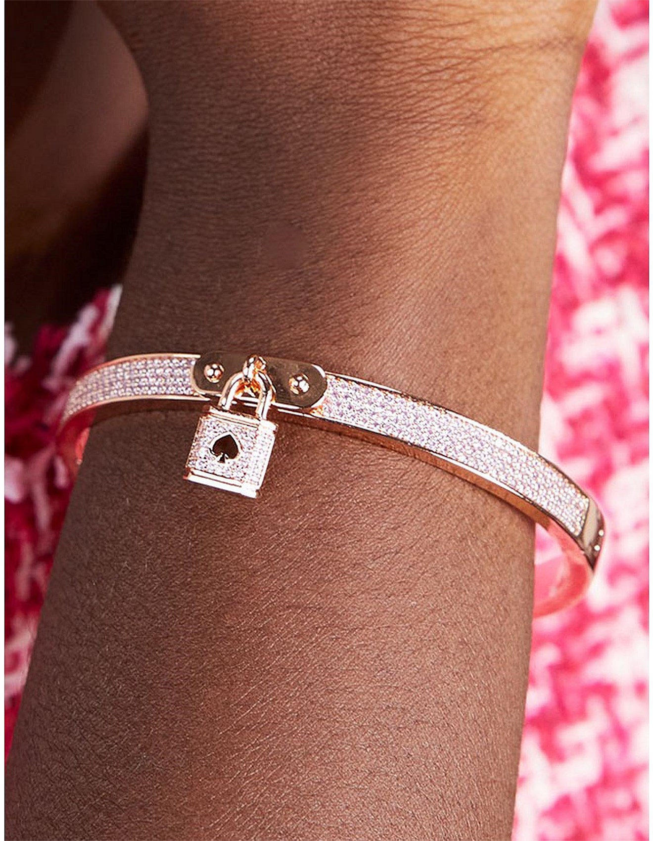 Kate Spade New York Lock & Spade Pave Bangle | David Jones