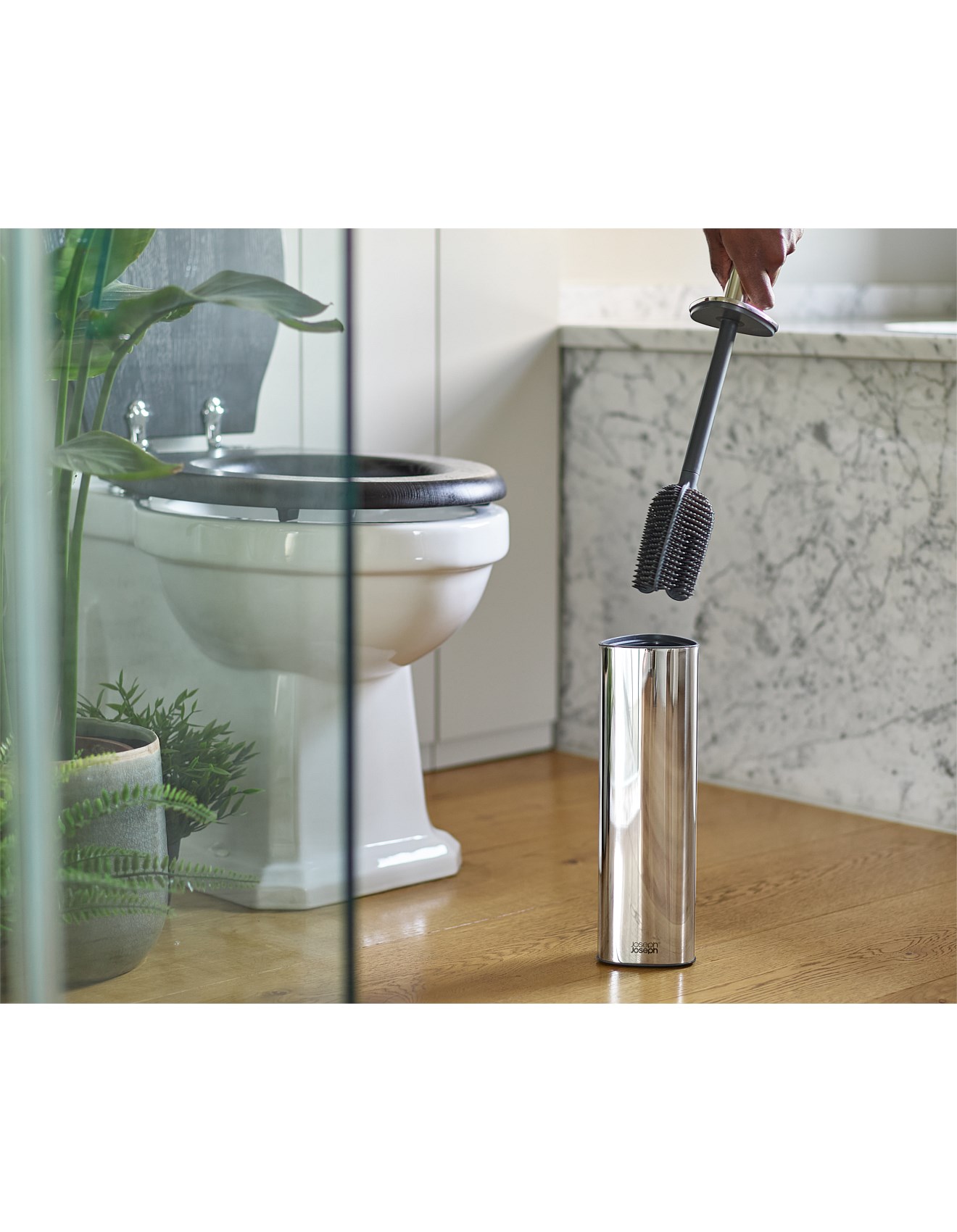 Joseph Joseph Flex 360 Luxe Toilet Brush (steel) | David Jones