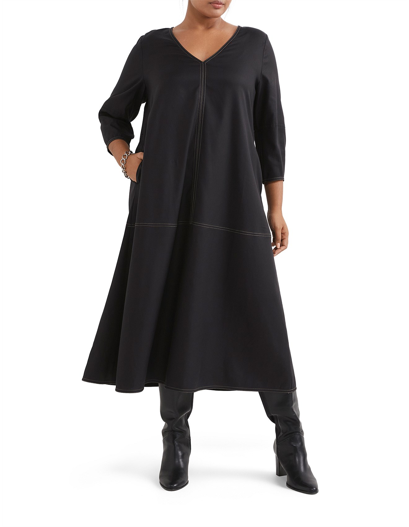 Commonry the Tencel Cotton A-line Dress | David Jones