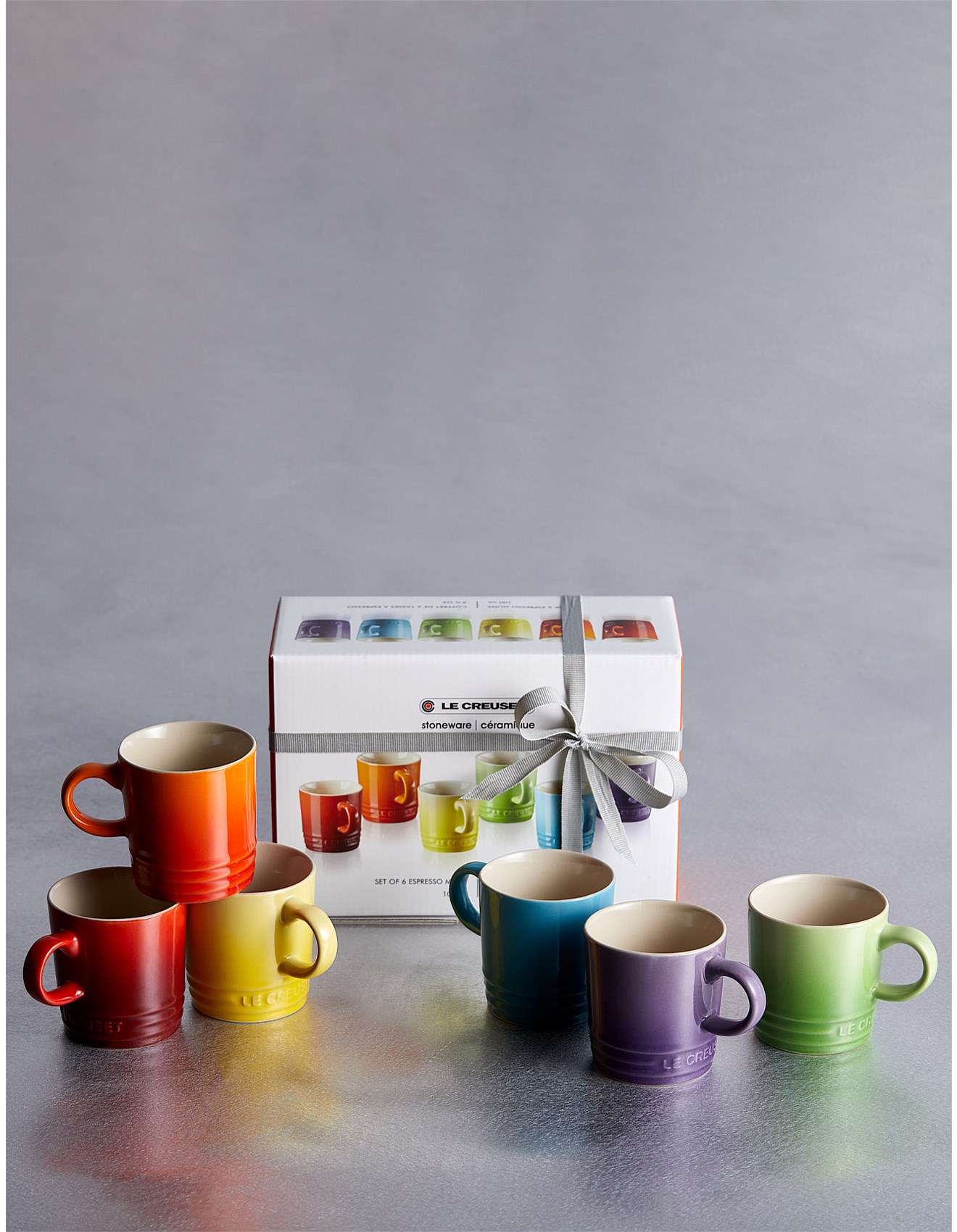 Le Creuset Rainbow Espresso Mug 100ml Set Of 6 | David Jones