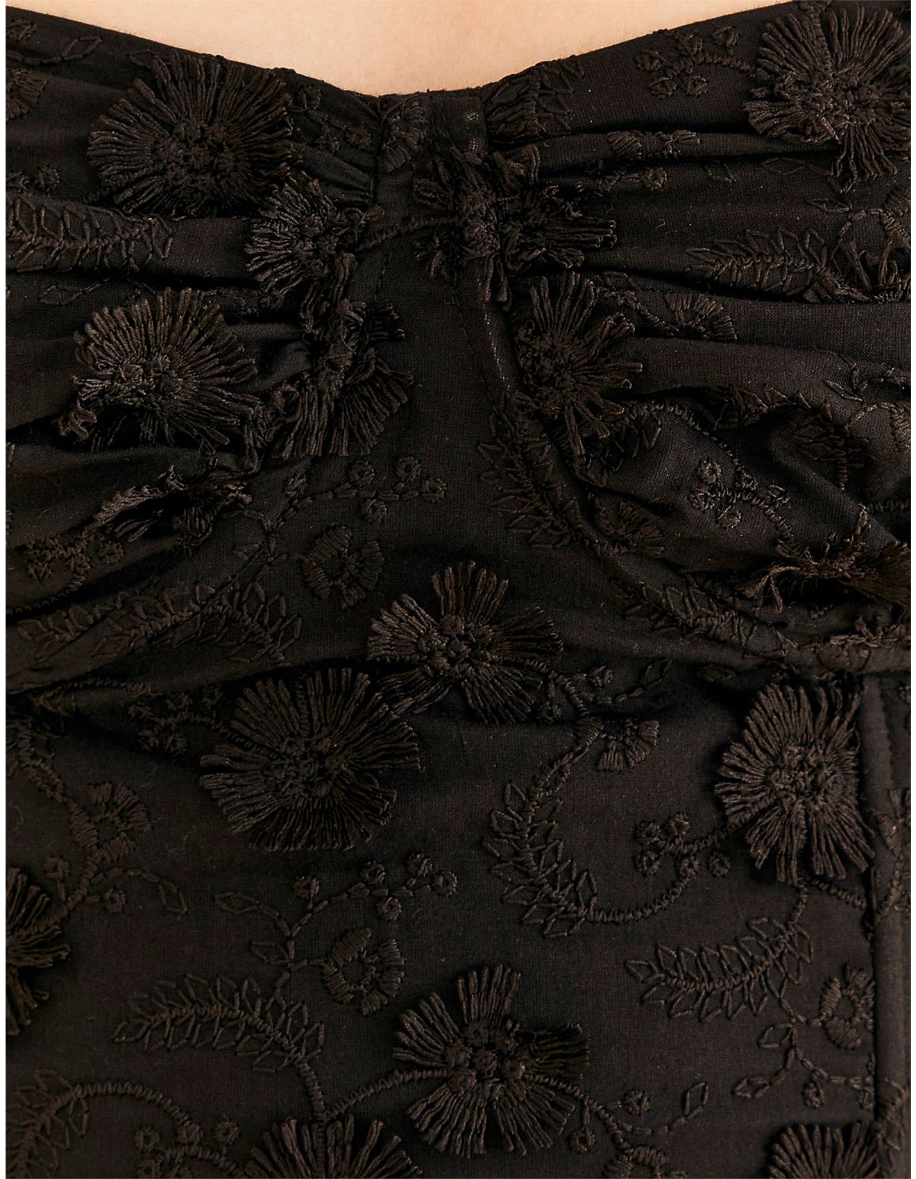 Farm Rio Black 3d Flower Corset Crop Top | David Jones