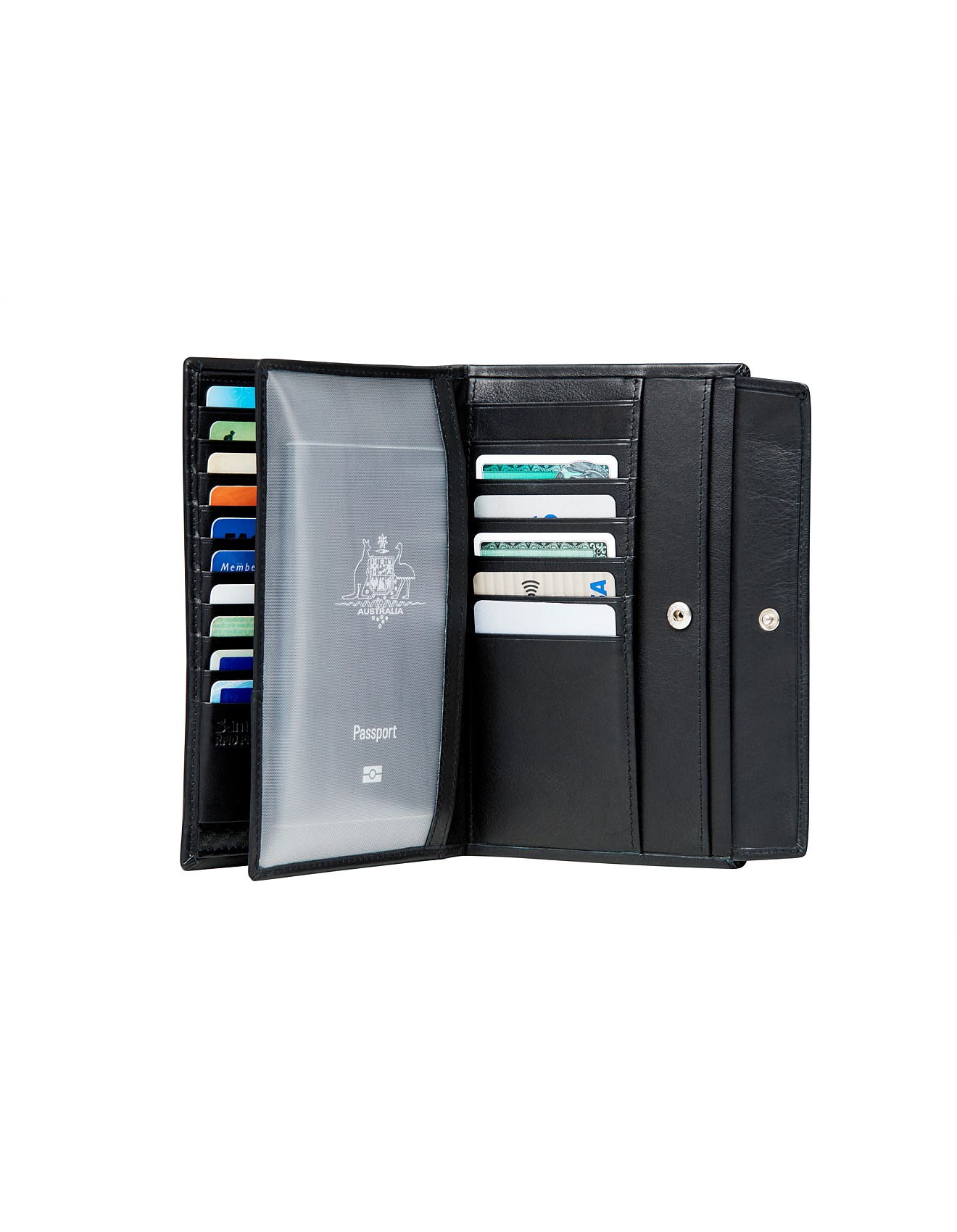 Samsonite Leather Compact Wallet + 17cc | David Jones