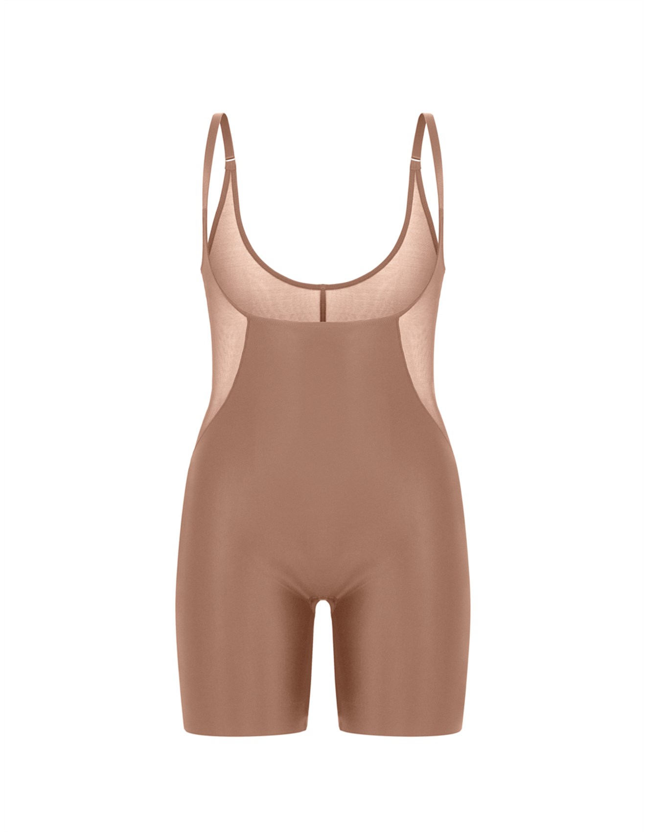 Spanx Shaping Satin-open-bust Mid-thigh Bodysuit | David Jones