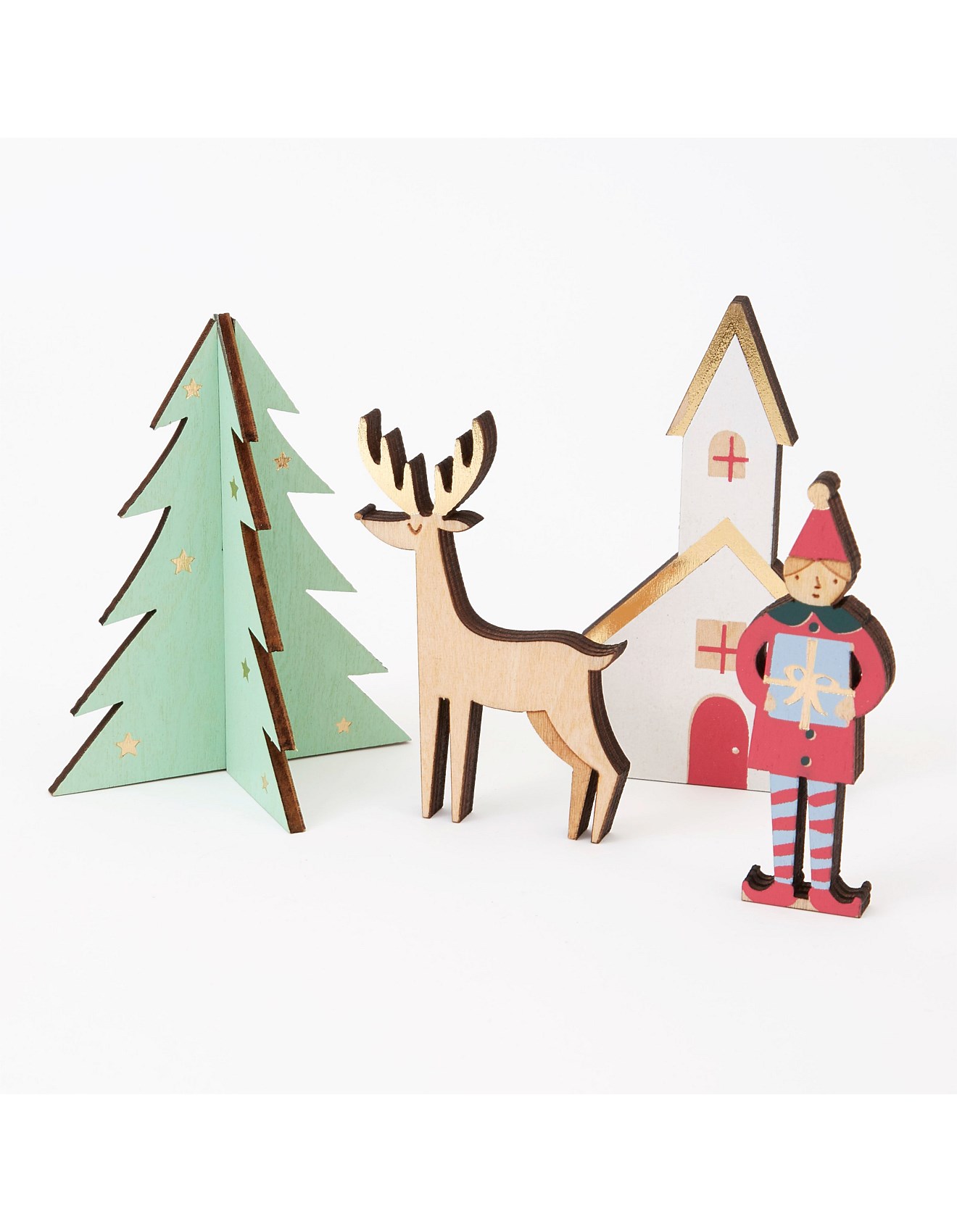 Meri Meri Festive Village Wooden Advent Calendar | David Jones
