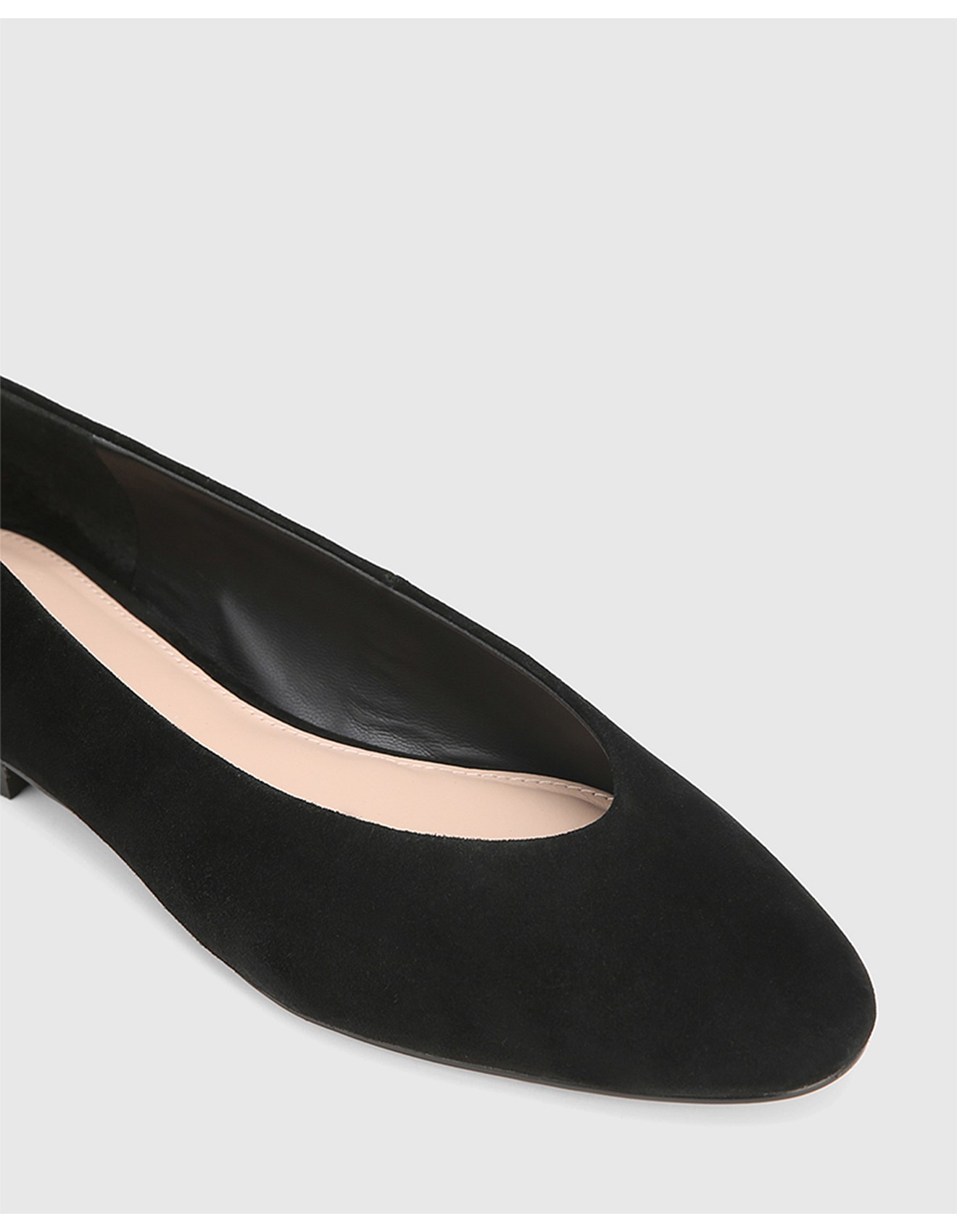 Wittner Angela Black Suede Leather Ballet Flat | David Jones