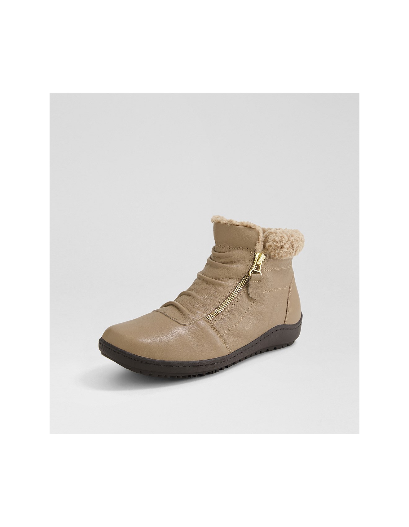 Supersoft By Diana Ferrari Ringosa Taupe Leather Ankle Boots | David Jones