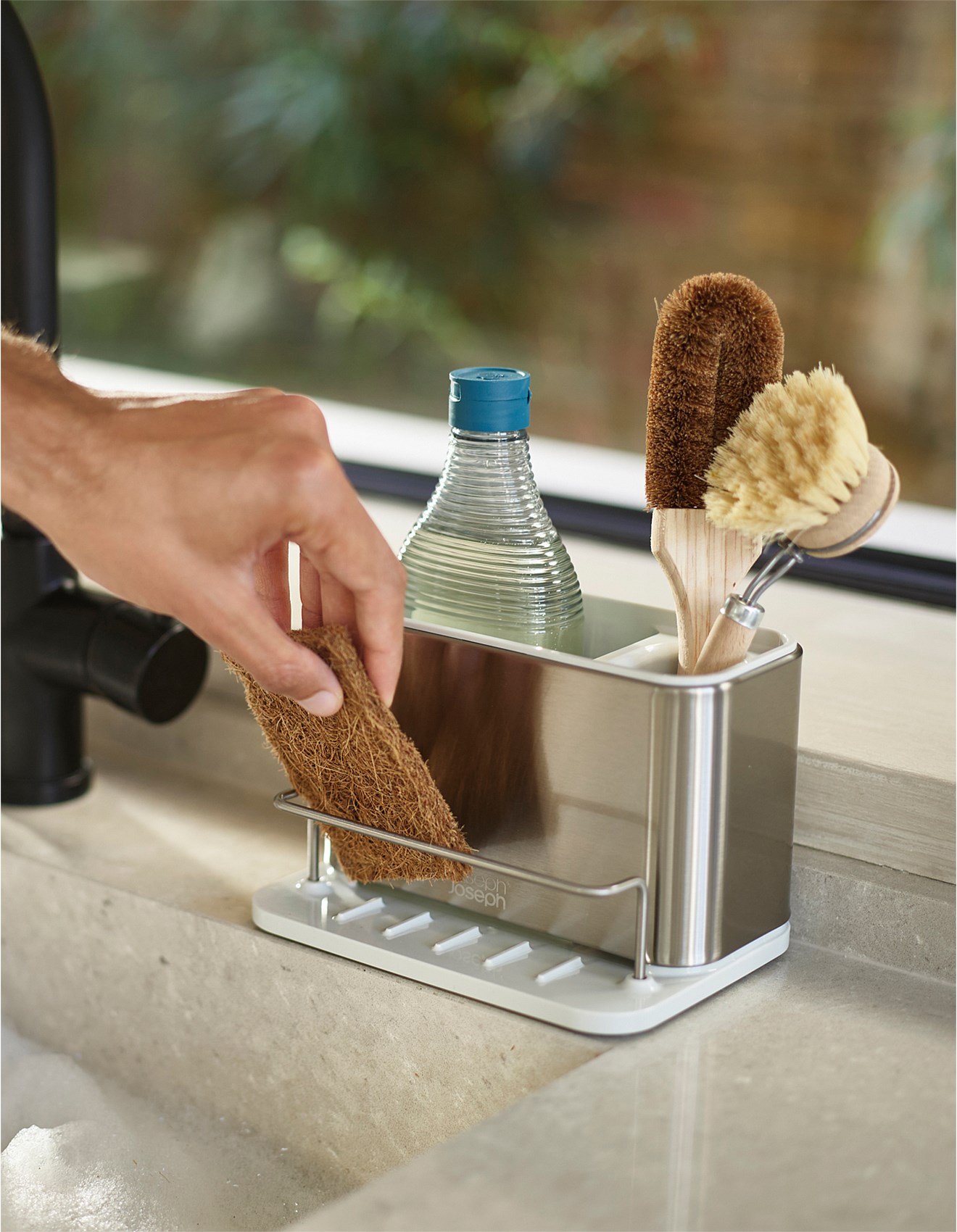 Joseph Joseph Surface Stainless-steel Sink Tidy Light Stone | David Jones