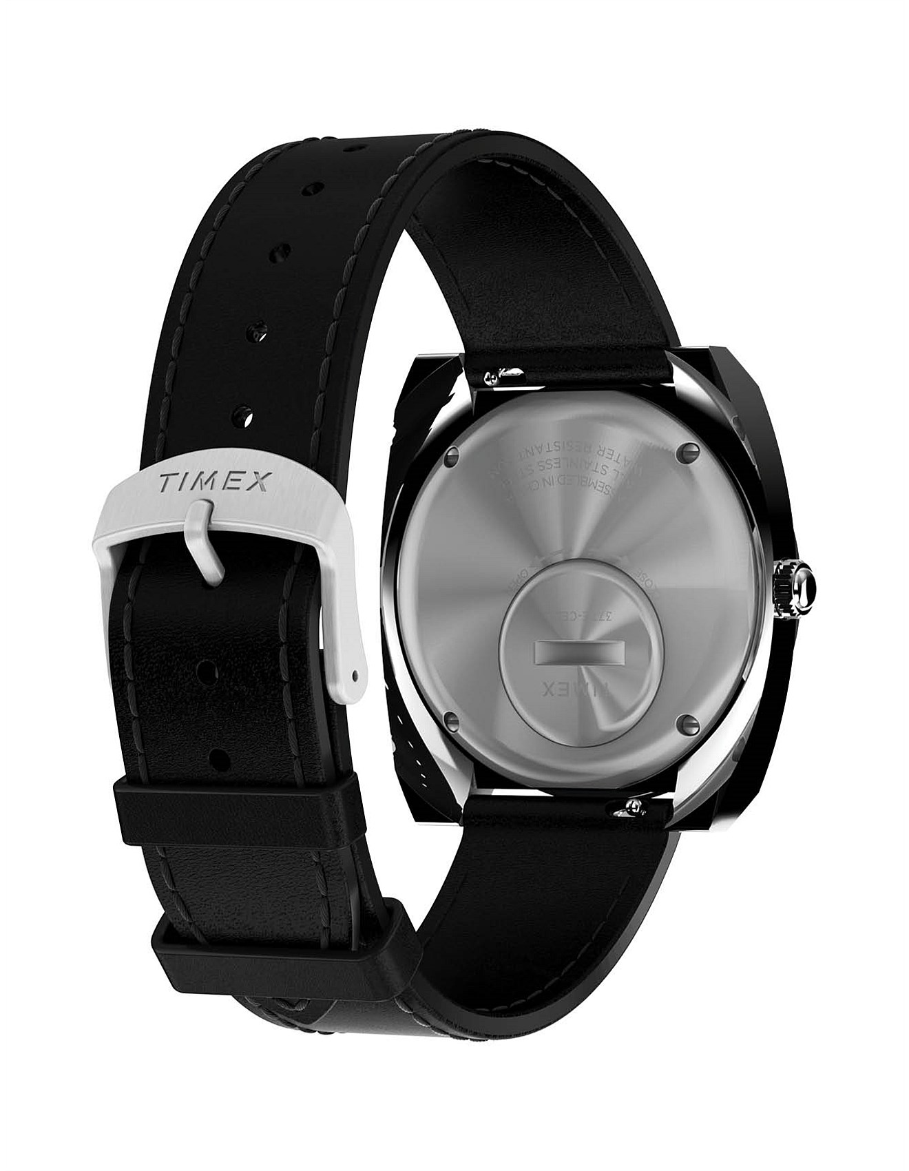 Timex World Time 1972 Reissue Black Leather Strap Watch | David Jones