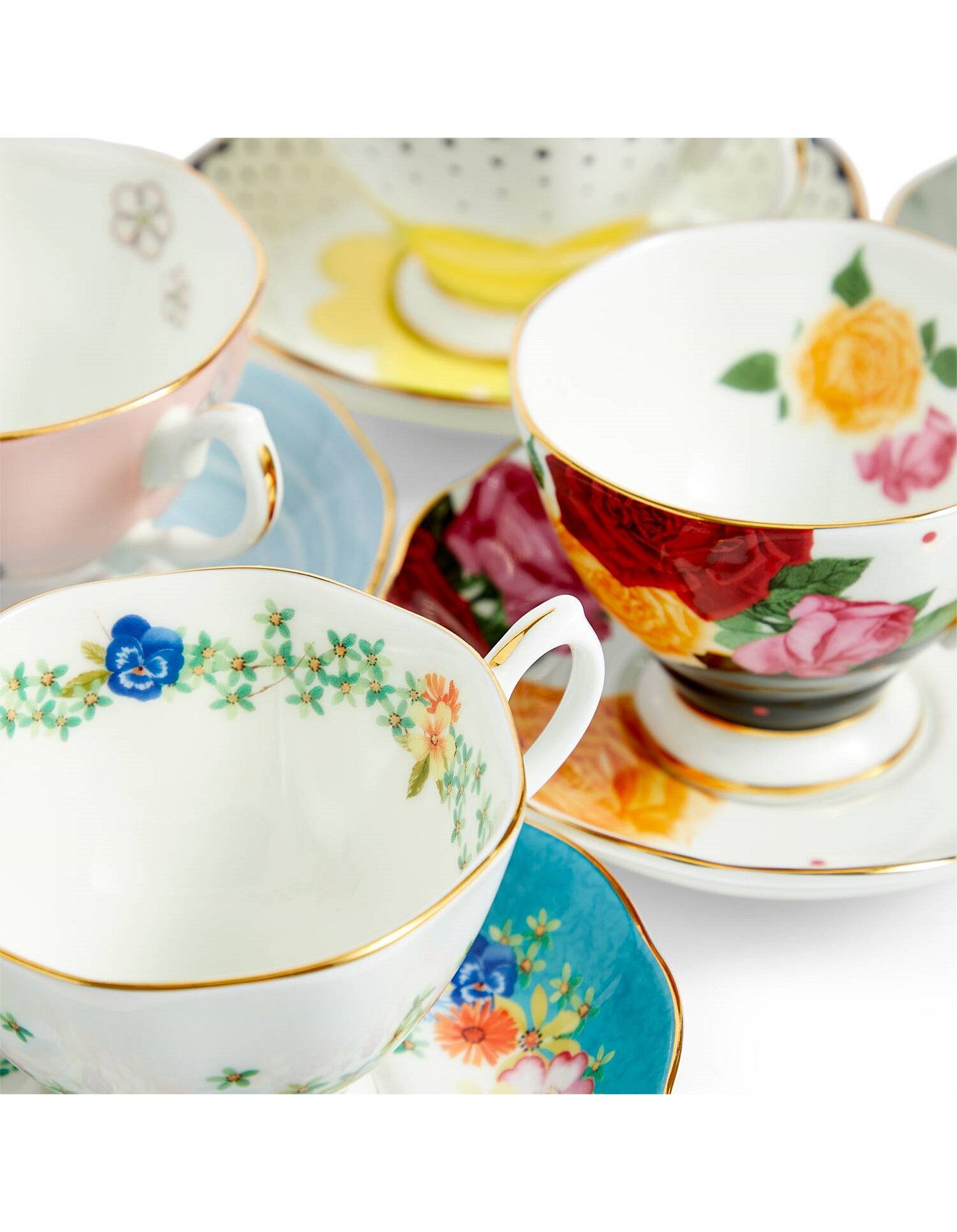 Royal Albert 100 Years Teacup & Saucer 1920 -1960, Set Of 5 | David Jones