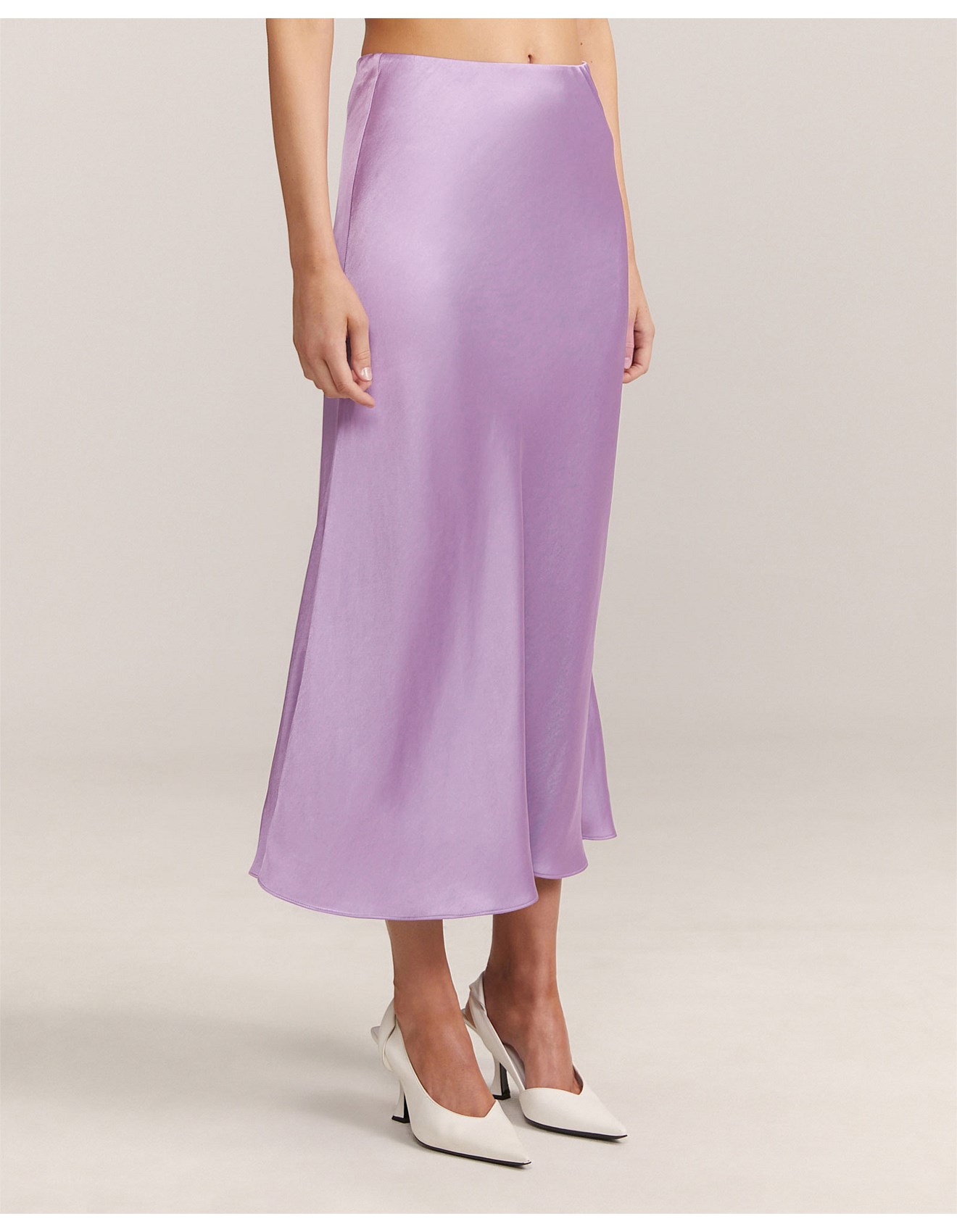 Saba Selena Satin Bias Midi Skirt | David Jones