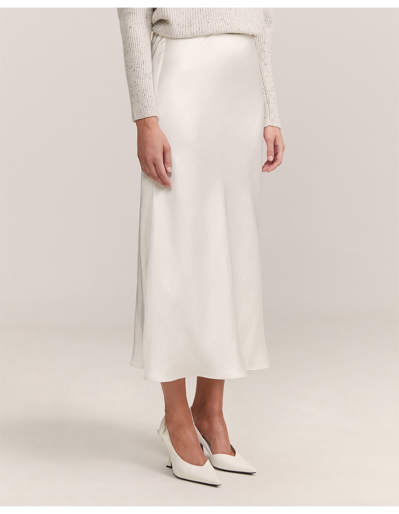 Saba Selena Satin Bias Midi Skirt | David Jones