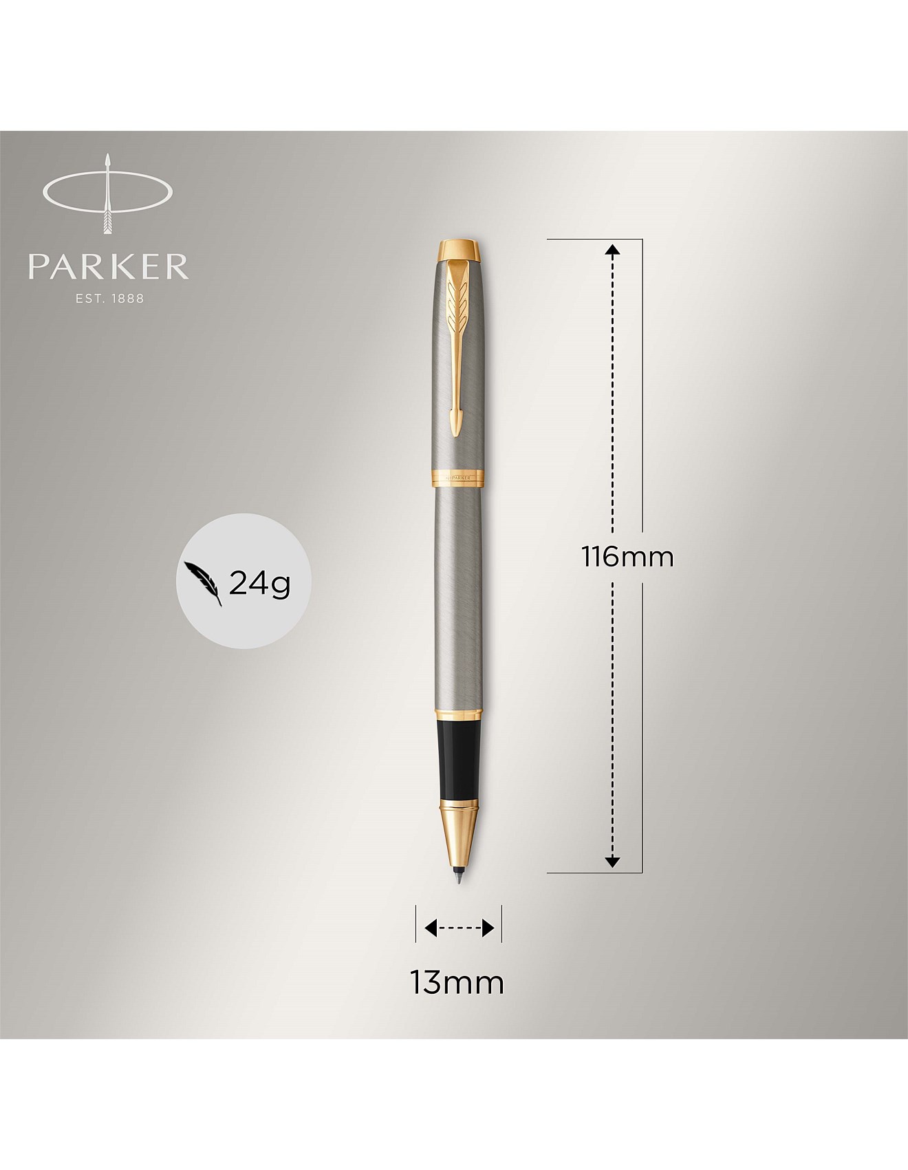 Parker Im Duo Stainless Steel Gold Trim Ballpoint Rollerball Set ...