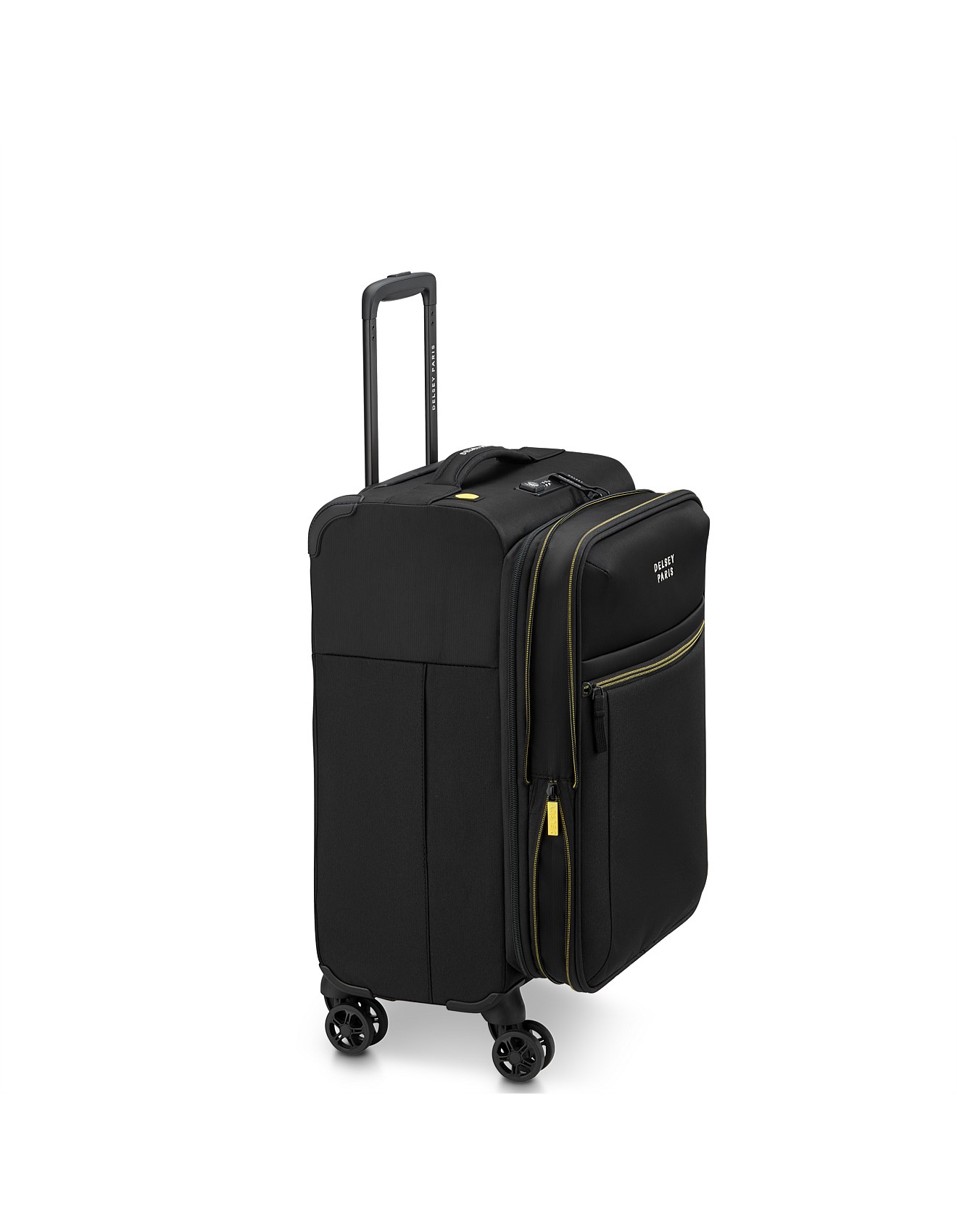 Delsey Brochant 3 Expandable Suitcase 55cm Deep Black | David Jones