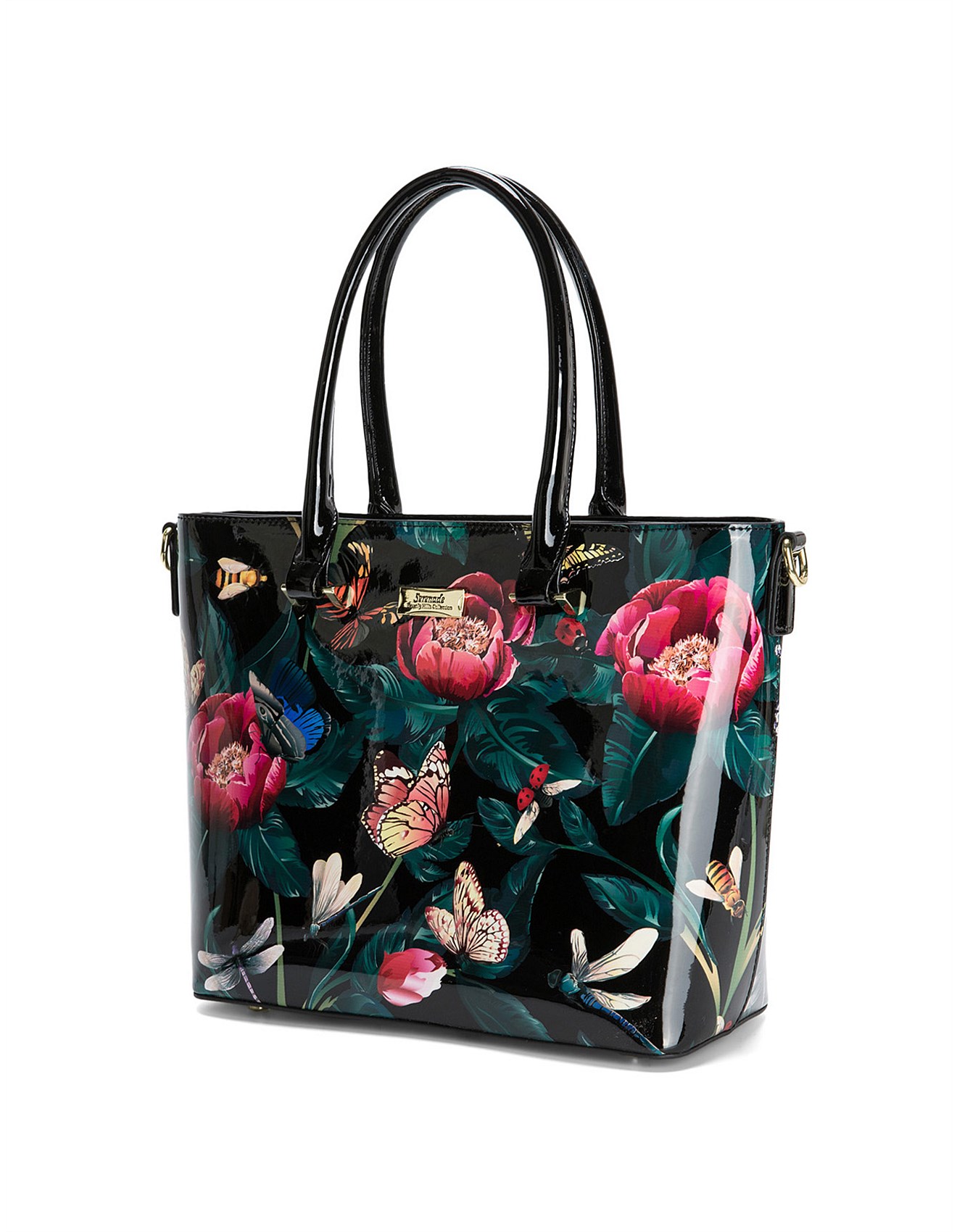 Serenade Abbey Patent Leather Grip Handle Bag | David Jones