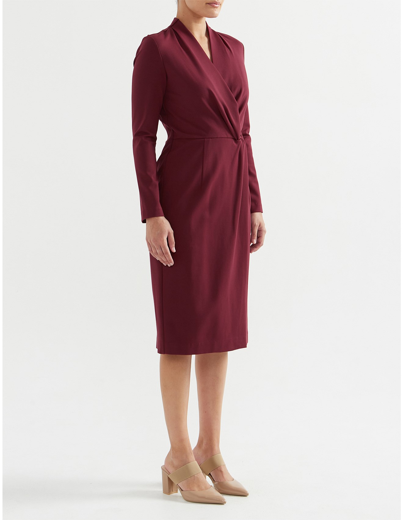 David Jones Collection Ponte Drape Dress | David Jones