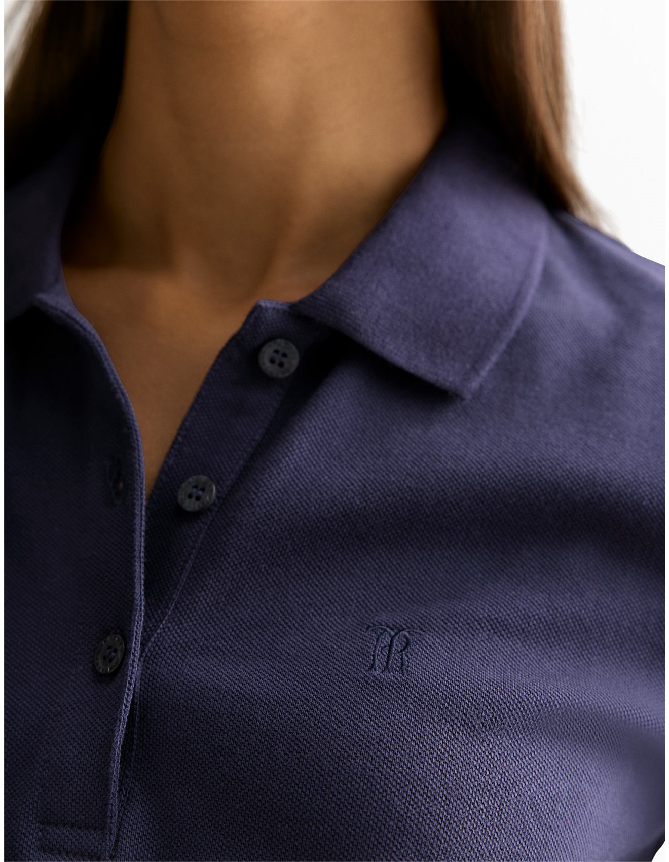 Trenery Australian Cotton Pique Classic Monogram Polo | David Jones