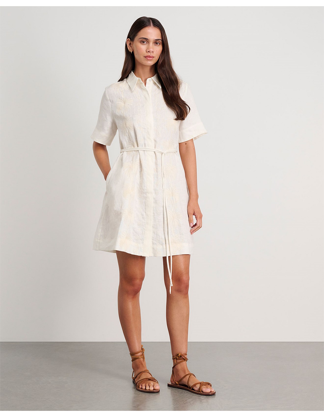 Jag Aimee Linen Palm Dress | David Jones